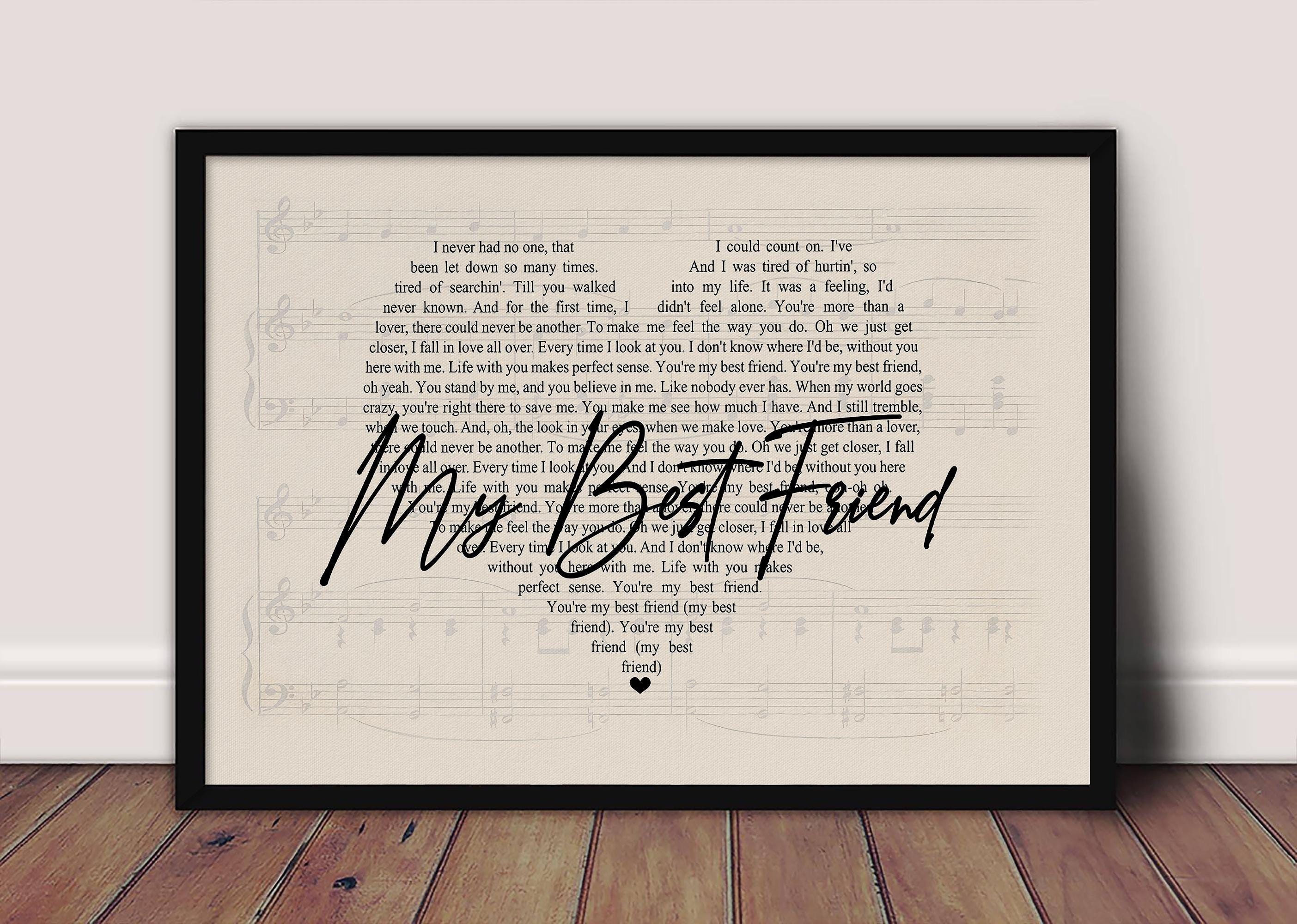 DIANANA My Best Friend Song Lyric Art Print, Anniversary Gift For ...