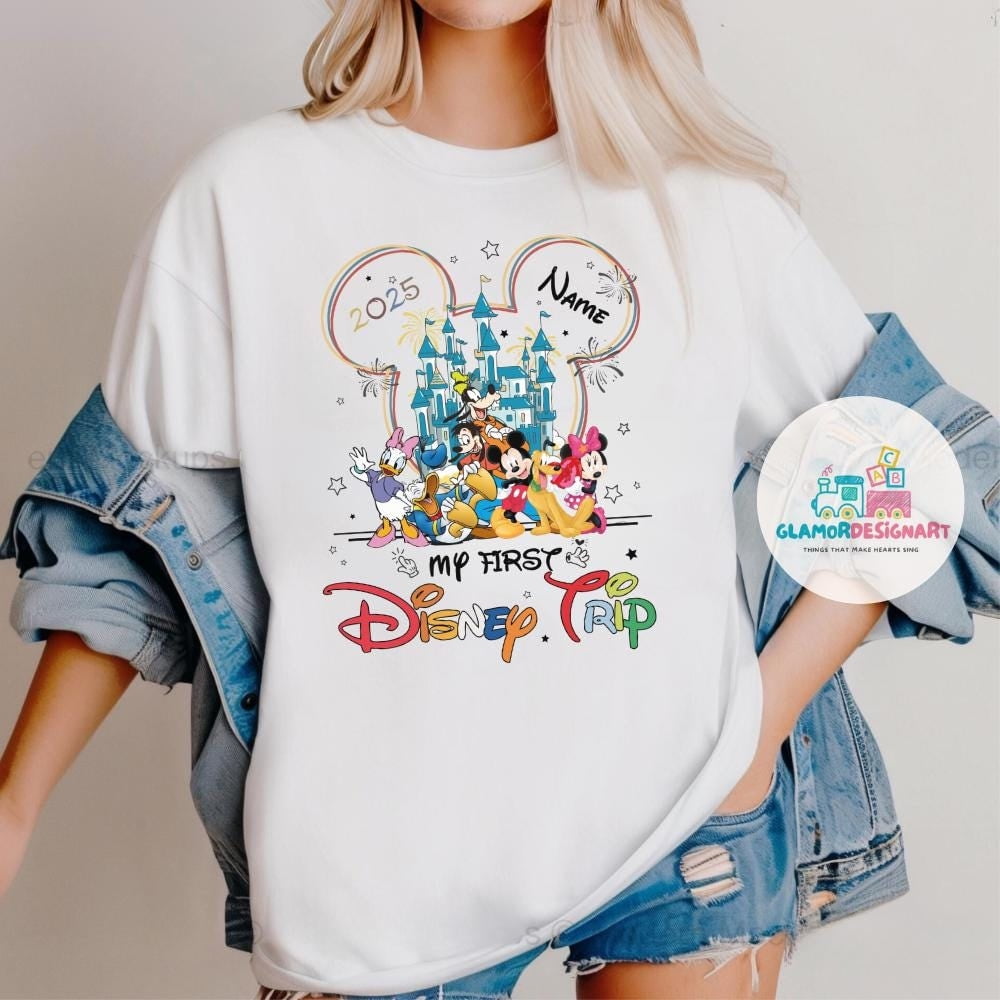 DIANANA Personalized My First Disney Trip 2025 shirt, Mickey & friends WDW Disneyland Magic ...