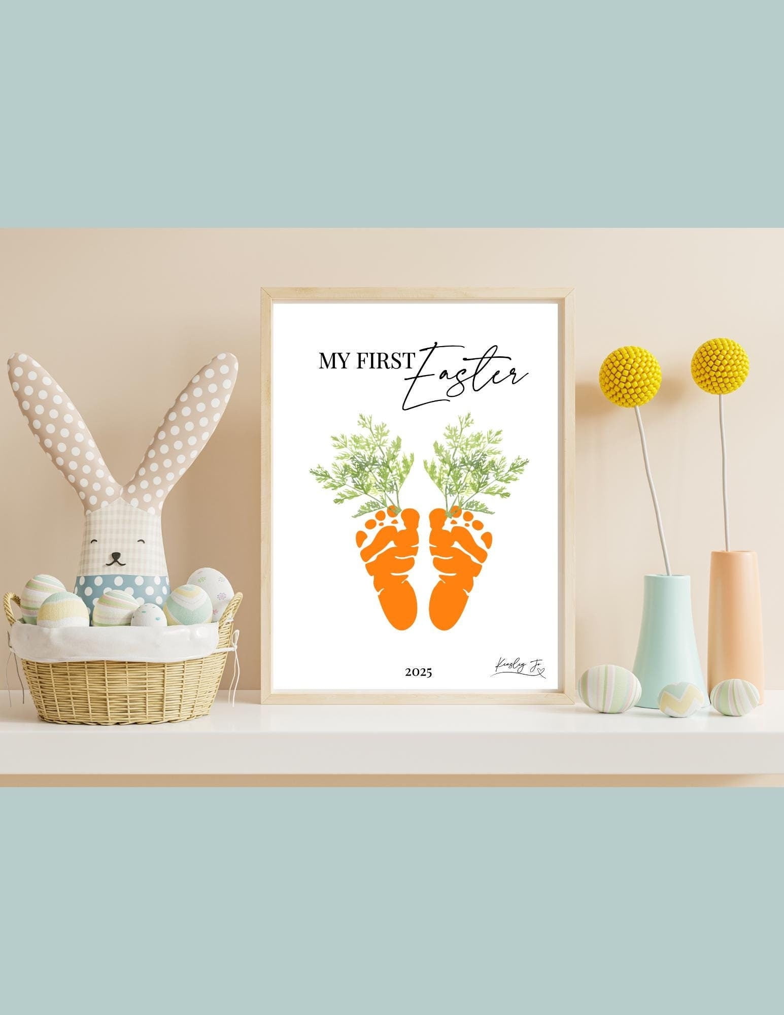DIANANA Printable My First Easter Footprint Craft – Editable Digital ...