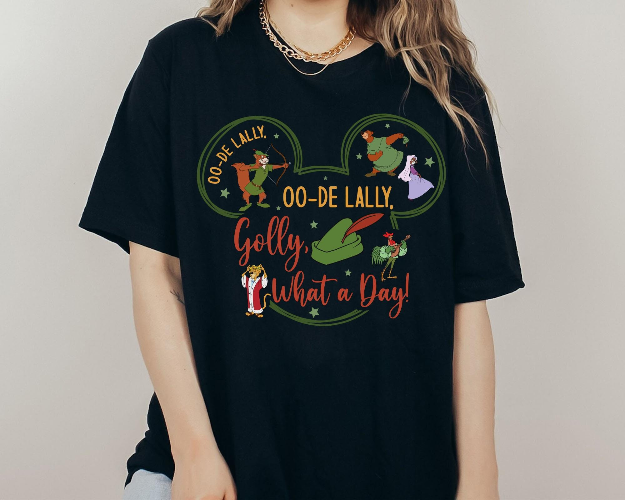 DIANANA Robin Hood Characters Oo De Lally What A Day Shirt, Mickey ...