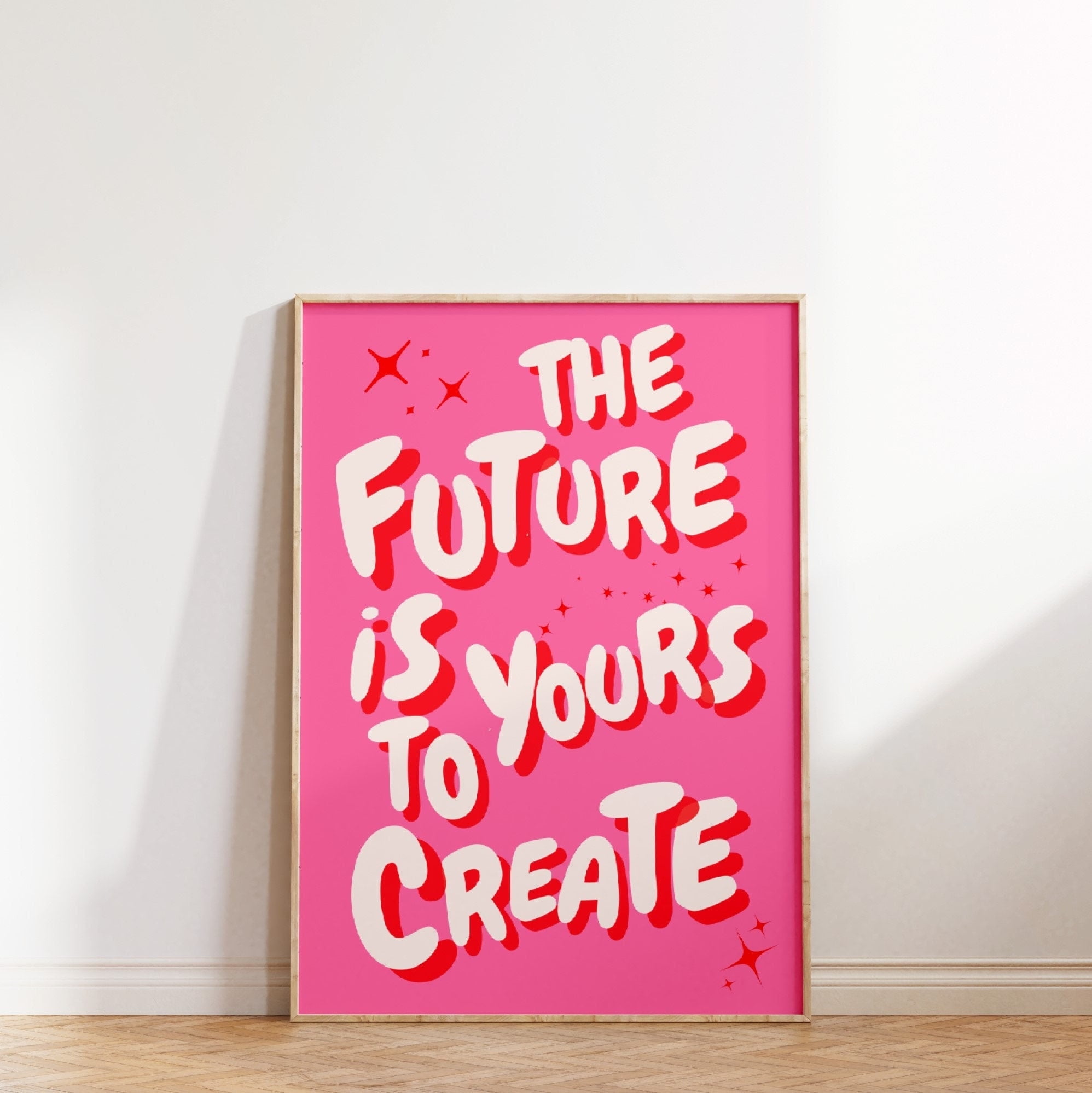 DIANANA The Future is Yours Print, Affirmation Poster, Pink Red Poster ...