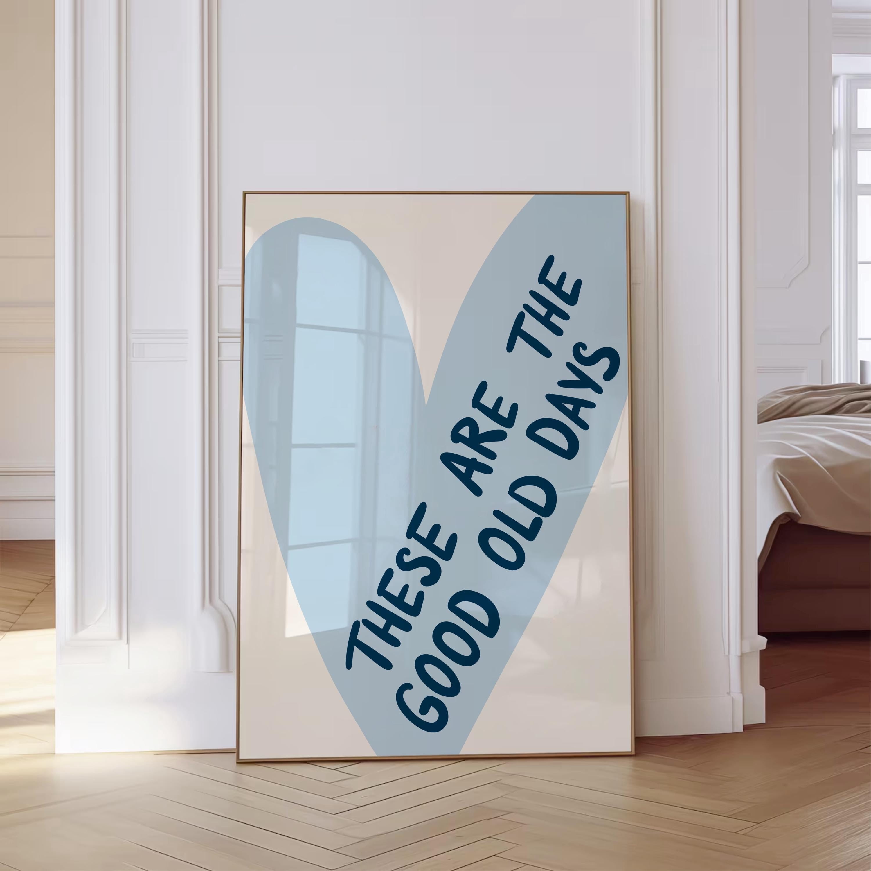 DIANANA These Are The Good Old Days Wall Art Print Navy Blue Preppy ...