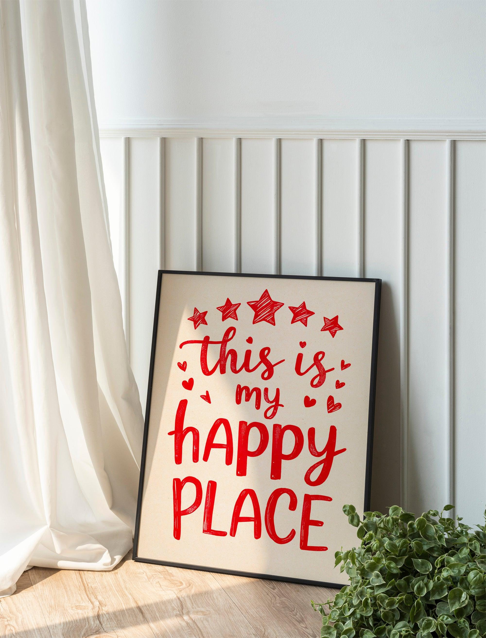 DIANANA This Is My Happy Place" Poster, Red Aesthetic Room Decor ...