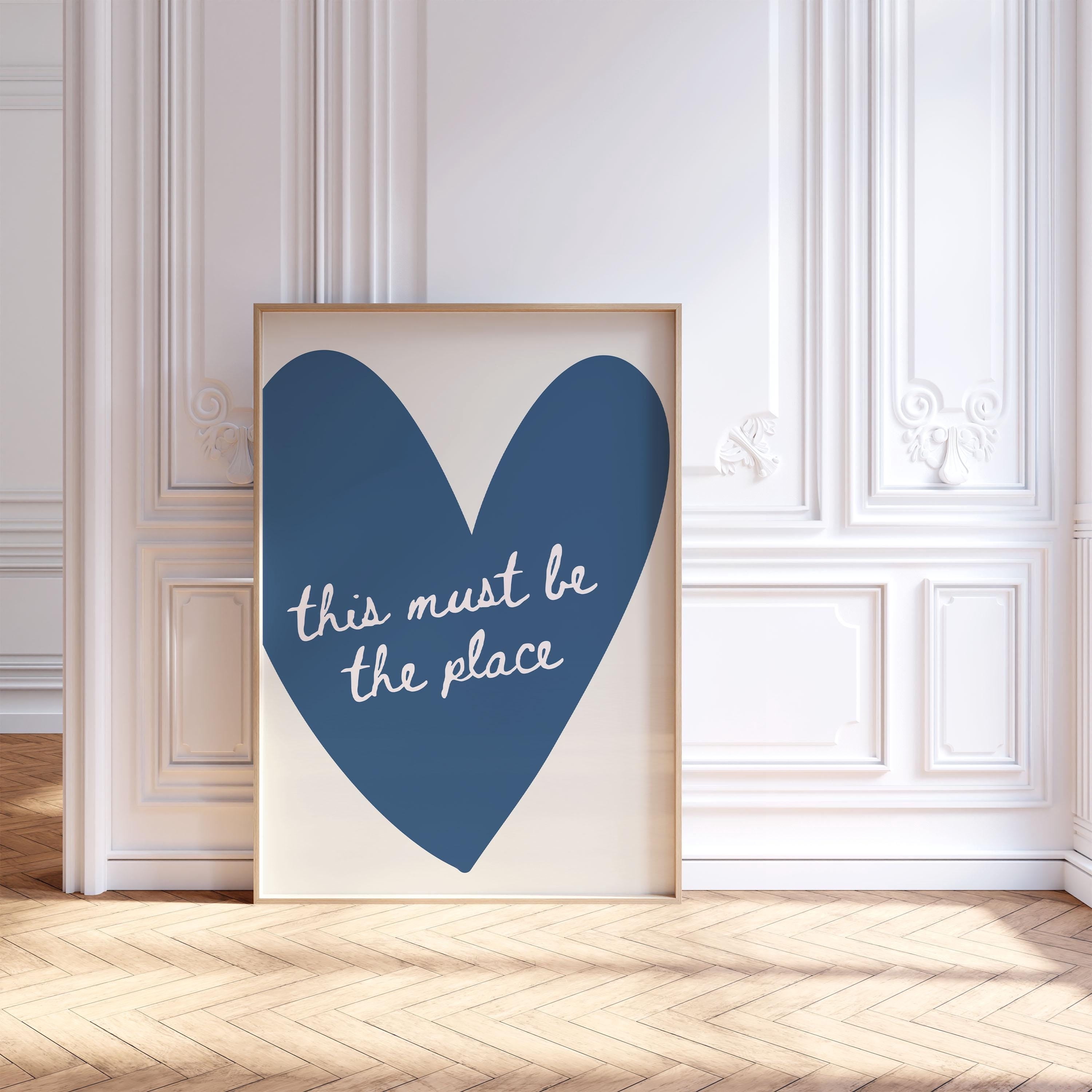 DIANANA This Must Be The Place Print, Navy Blue Retro Poster, Trendy ...