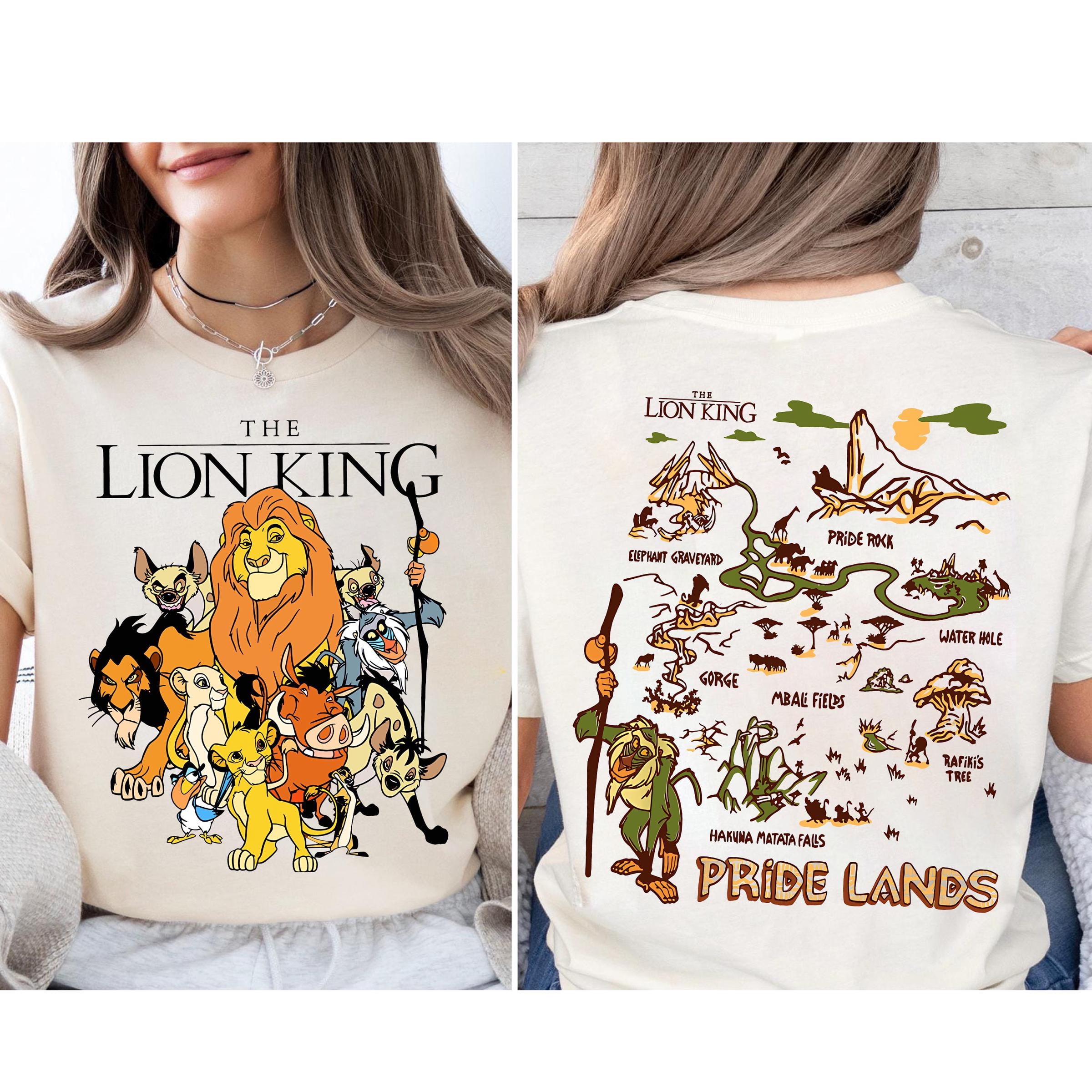 DIANANA Two Sided The Lion King Pride Lands Map Comfort Colors Shirt ...