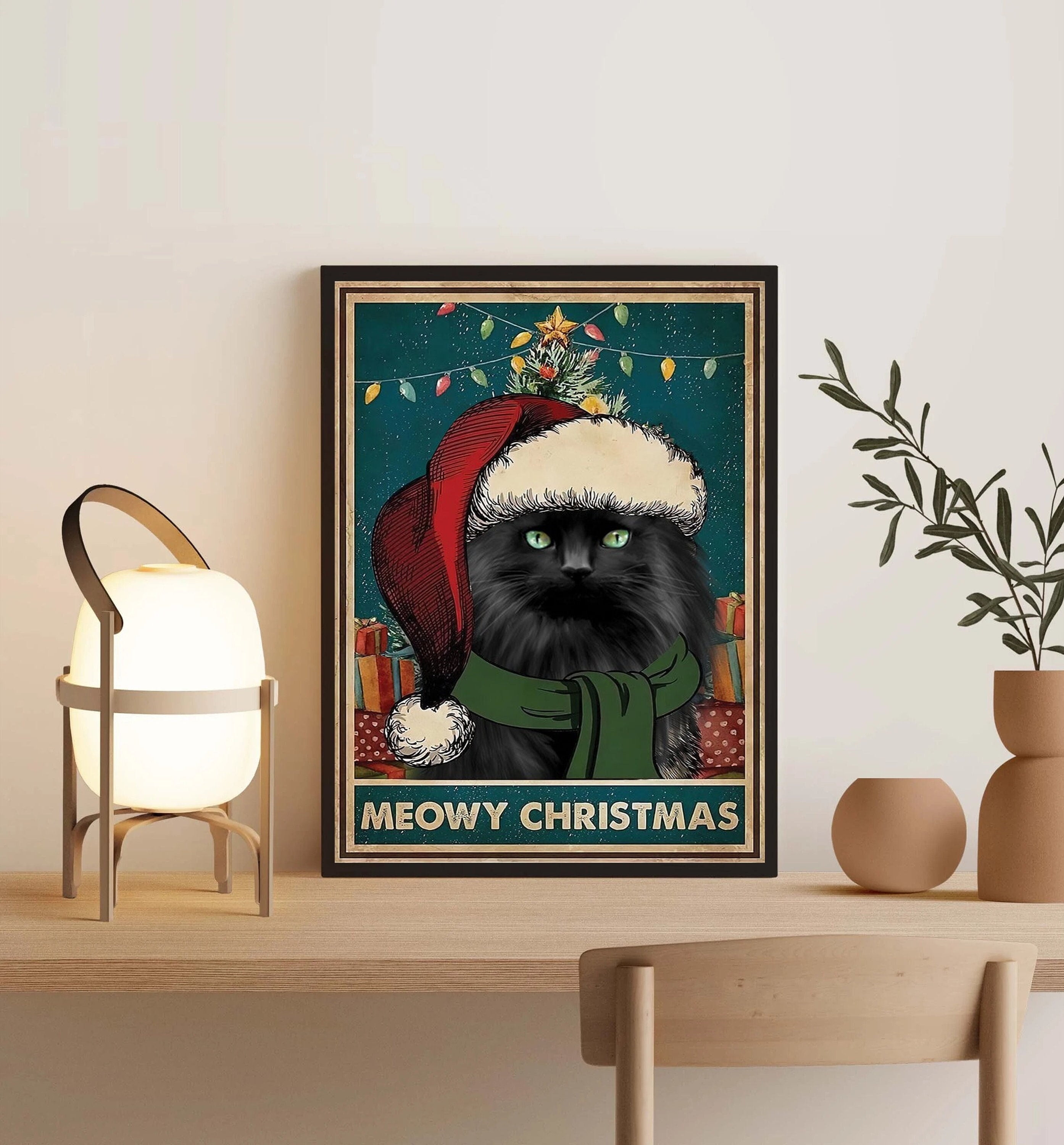 DIANANA Unframed Meowy Cat Christmas Poster, Christmas Gift , Funny ...