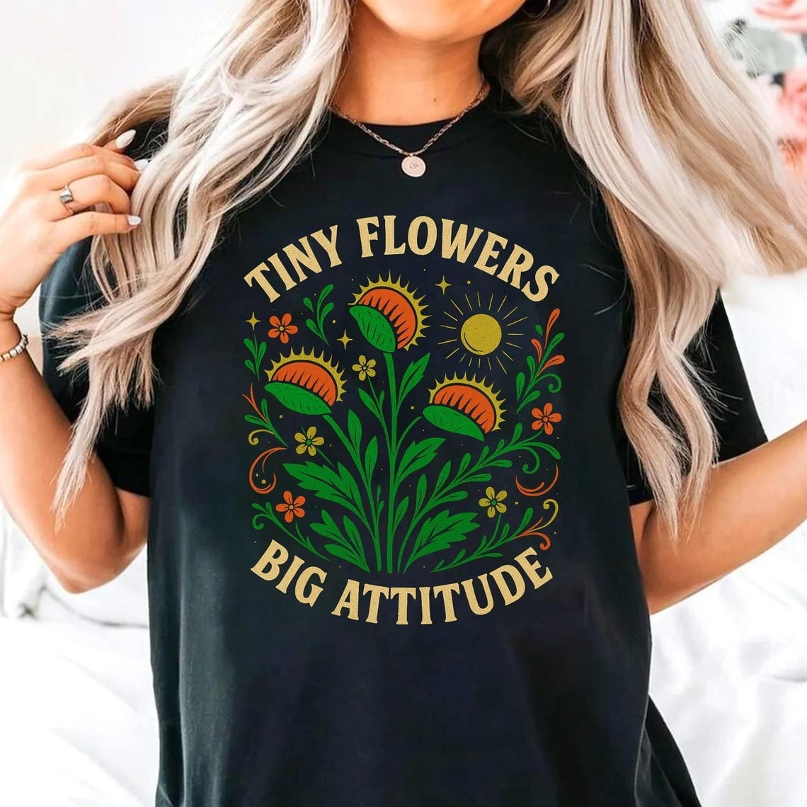DIANANA Venus Flytrap T-Shirt Retro Tattoo Style Botanical Tee, Vegan Gift - Walmart.com