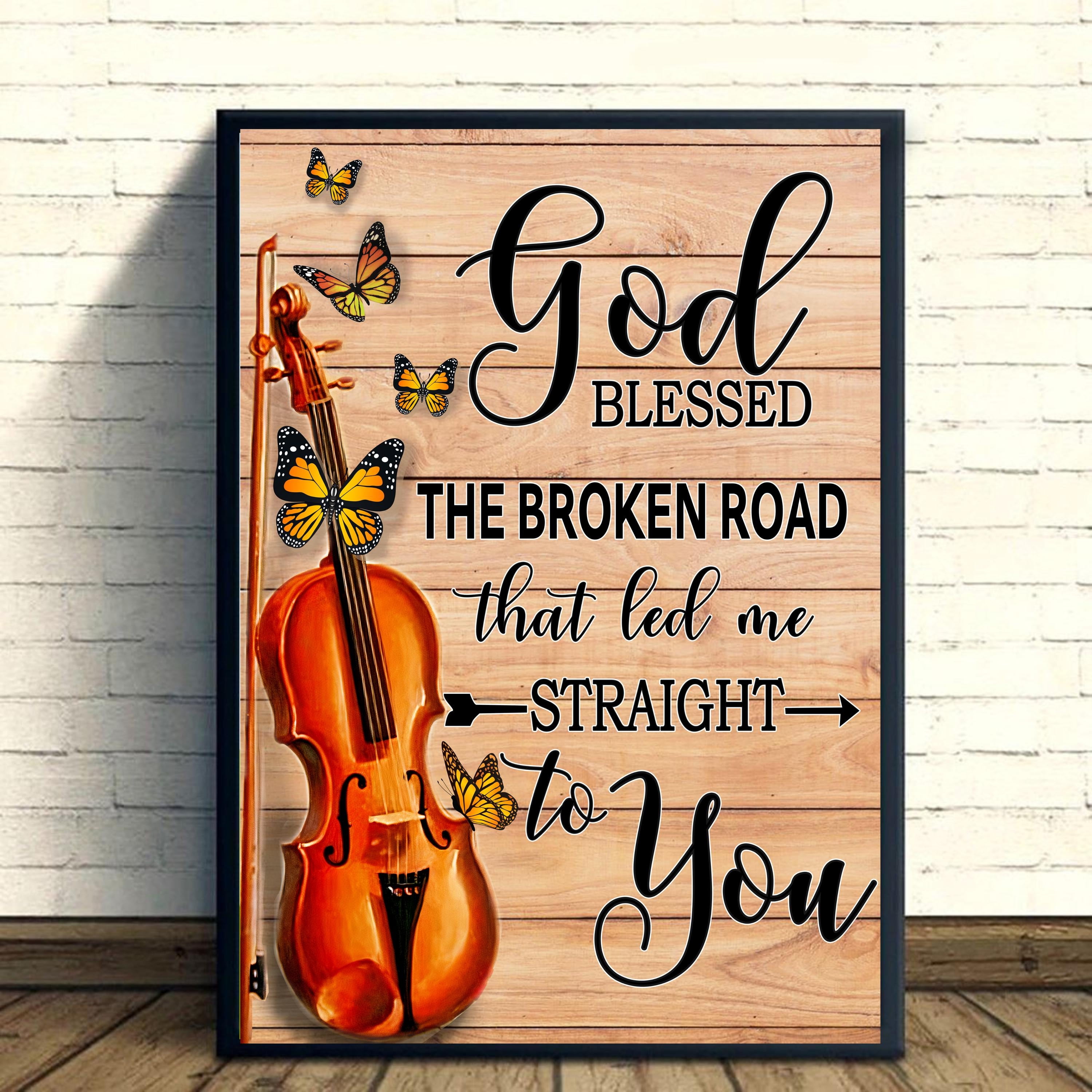 DIANANA Violin Poster | God Blessed the Broken Road, Butterfly Art ...
