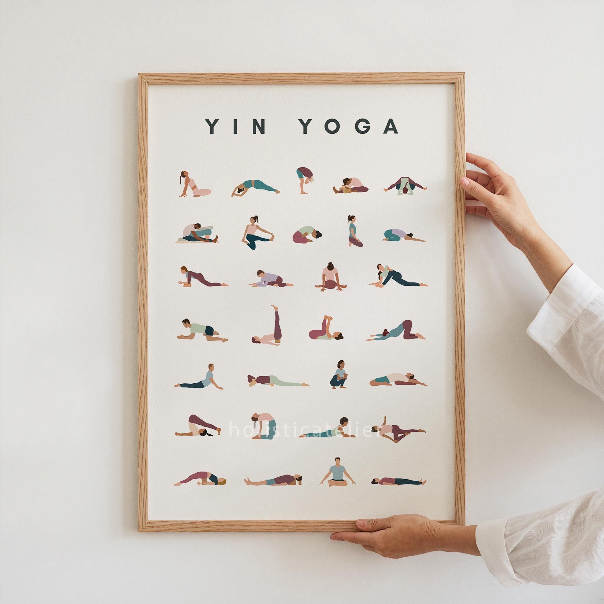 DIANANA Yin Yoga Poses Art Poster: Yoga Studio Decor - Walmart.com
