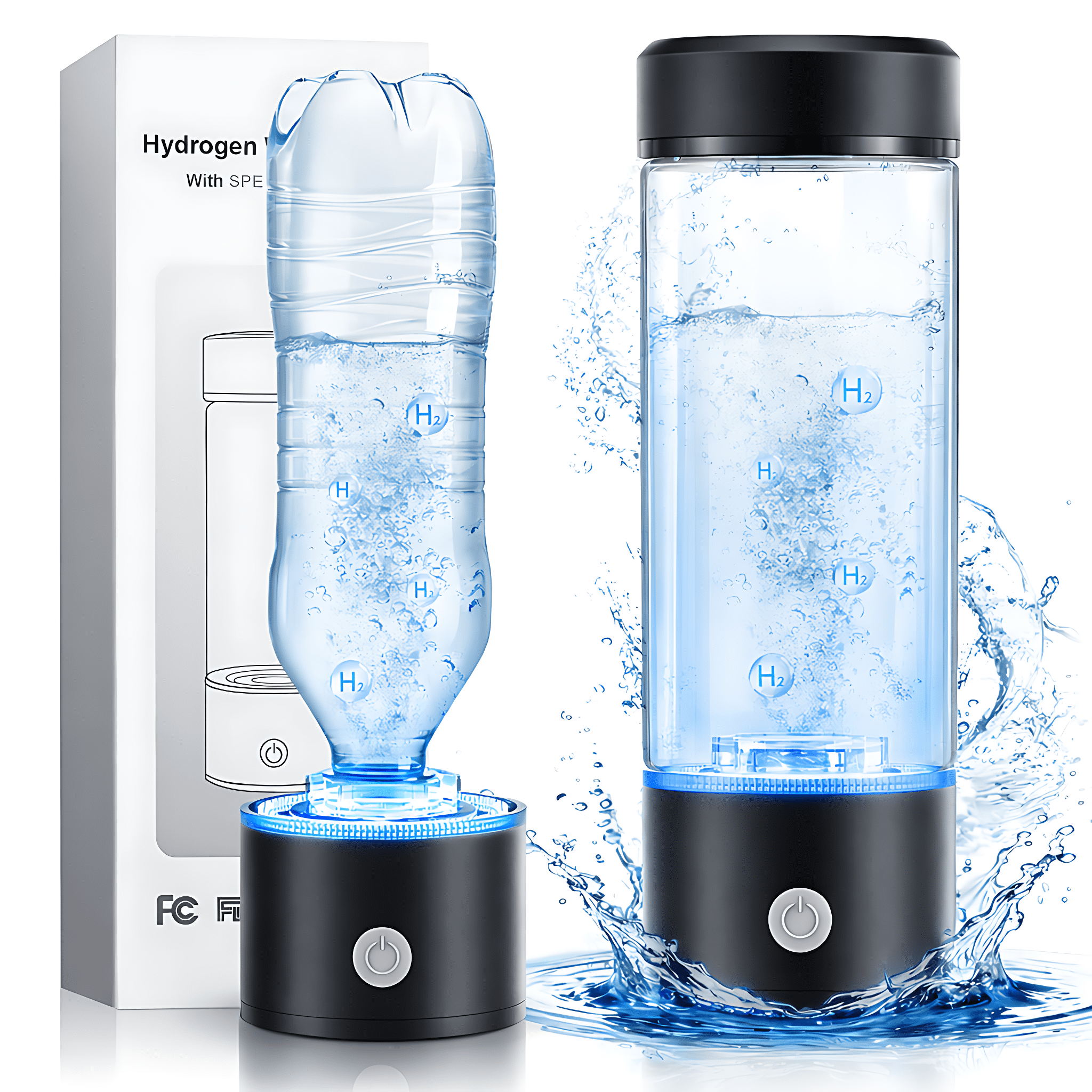 STARBIAO Hydrogen Water Bottle, 16 Oz Portable Rechargeable Hydrogen ...
