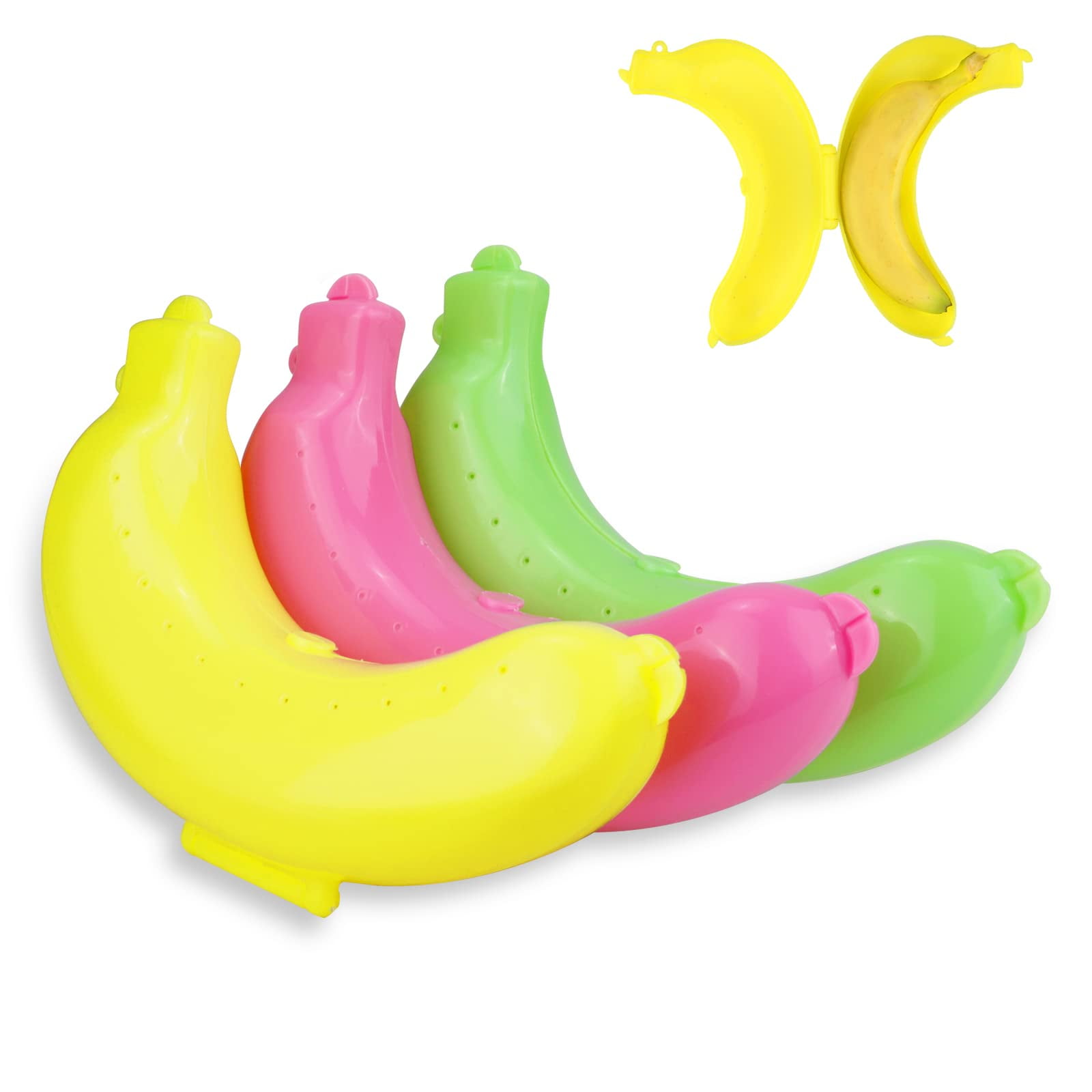 DIBALIYI 3 Pack Banana Case, Banana Container Outdoor Travel BFA-Free ...