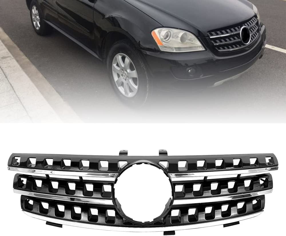 DIBON AUTO Black Front Grille for Mercedes Benz W164 Ml-Class Grill ...