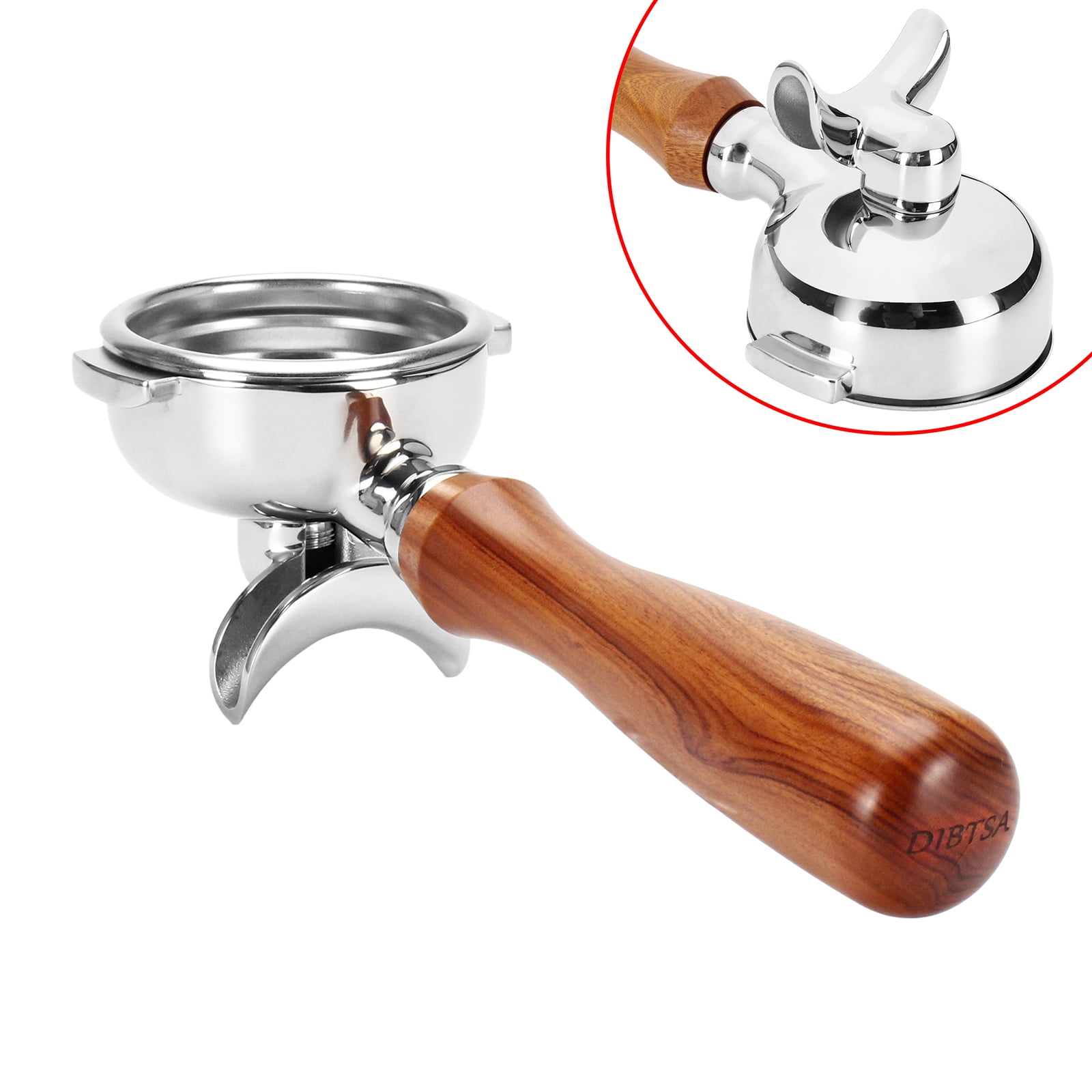 DIBTSA 58mm Espresso Portafilter, Double Spout 2 Ear Portafilter with ...