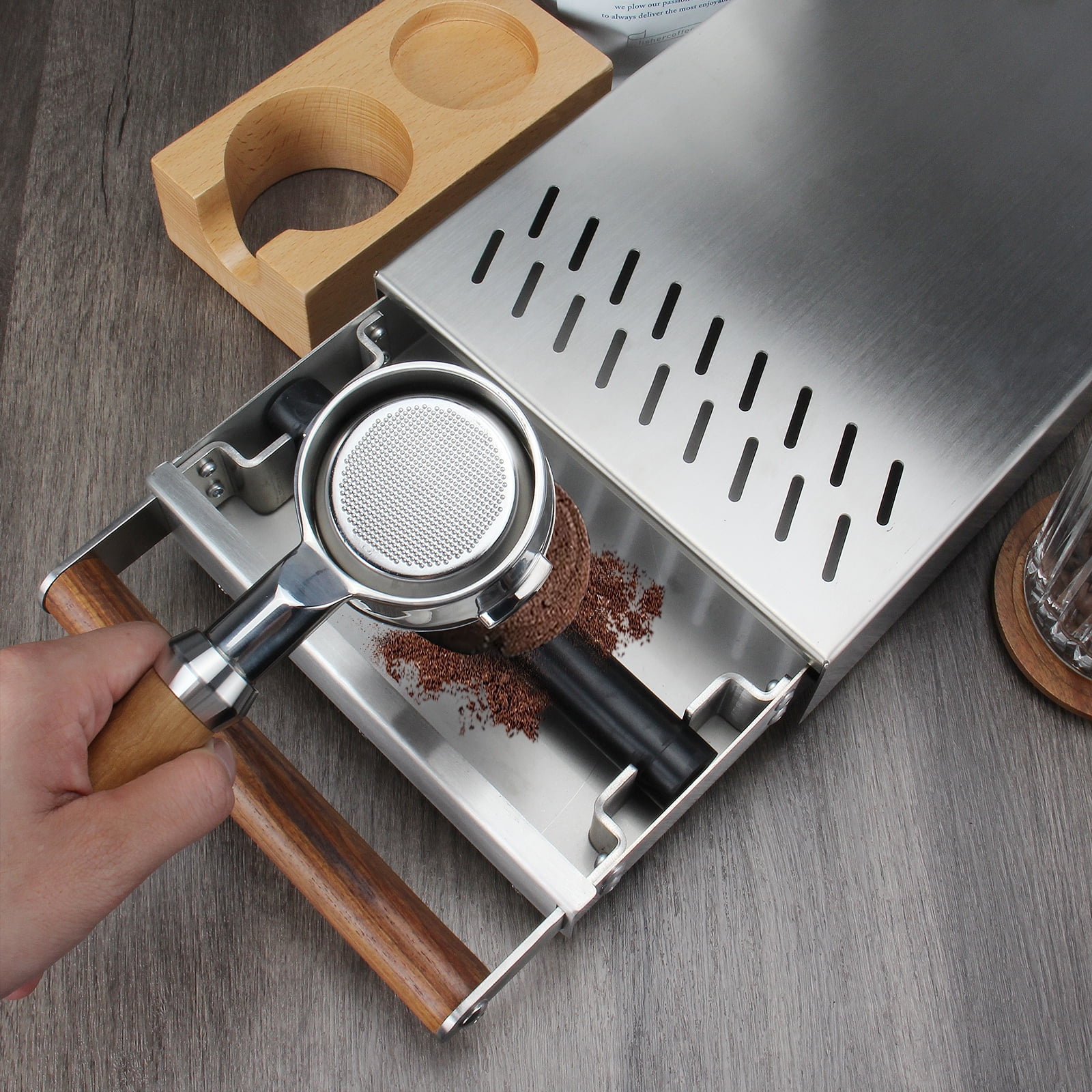 DIBTSA Coffee Knocking Box Drawer,Stainless Steel Coffee Powder ...
