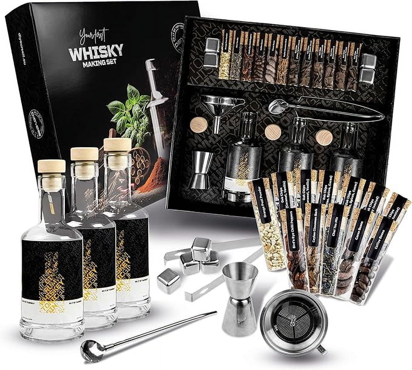 DIBYS Whiskey Making Kit | DIY Whiskey Infusion Kit with 12 Natural ...