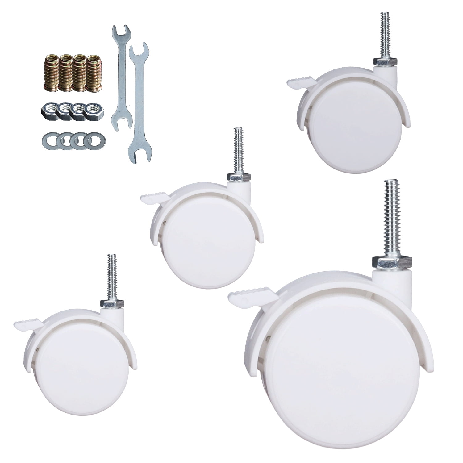 DICASAL 2 Inch Plastic Casters, Threaded Set, Swivel Stem Caster Wheel ...
