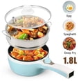 DICEEVIL 1.8L Electric Hot Pot with Steamer, Non-Stick Ramen Cooker ...