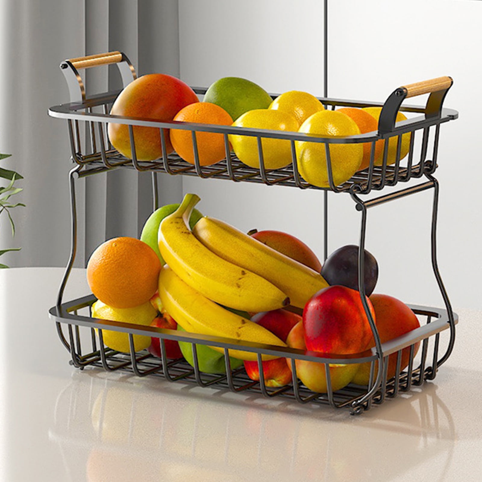 DICEEVIL 2 Tier Fruit Basket for Kitchen Countertop, Vegetable Fruit ...