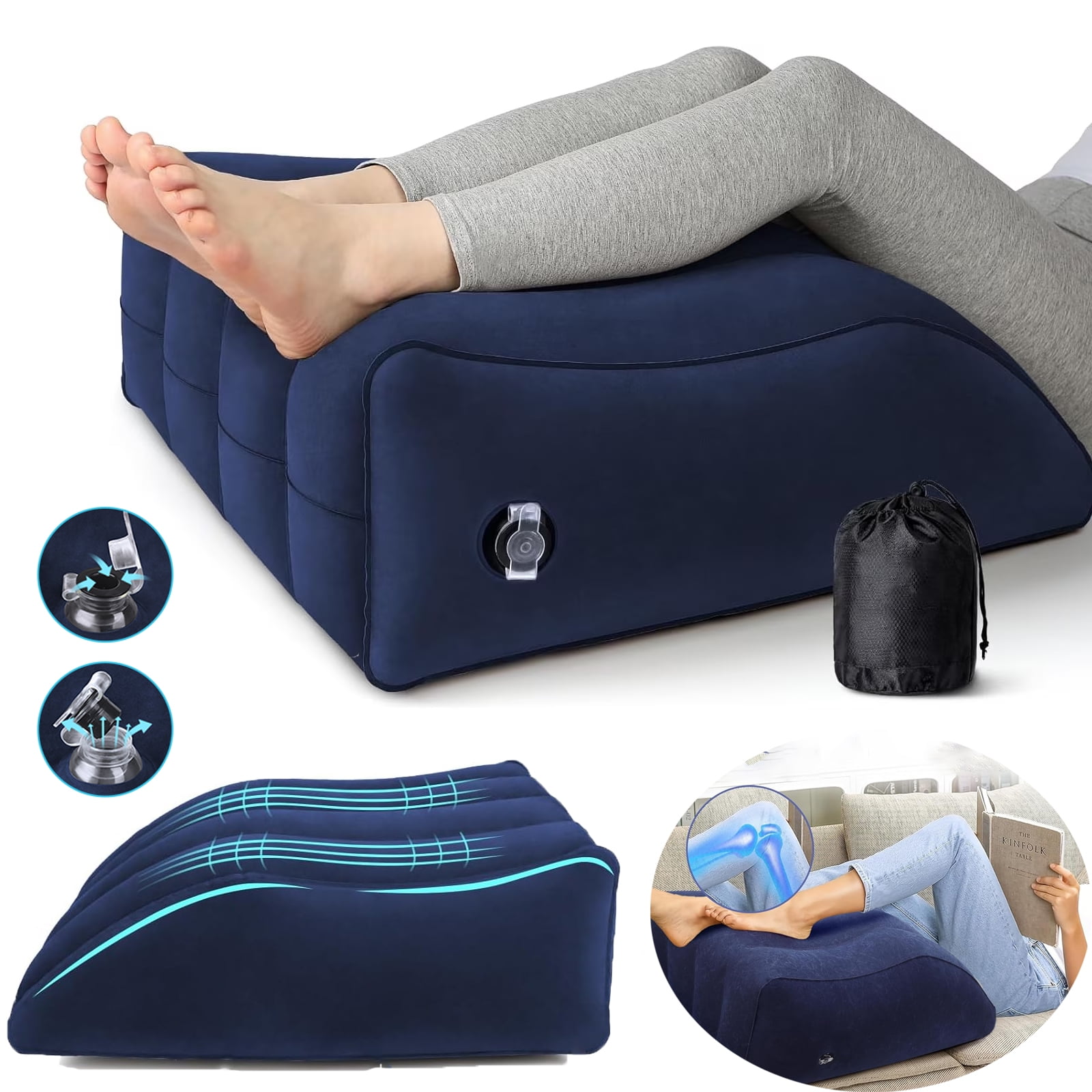 DICEEVIL Leg Elevation Pillows Inflatable Portable Lumbar Support ...