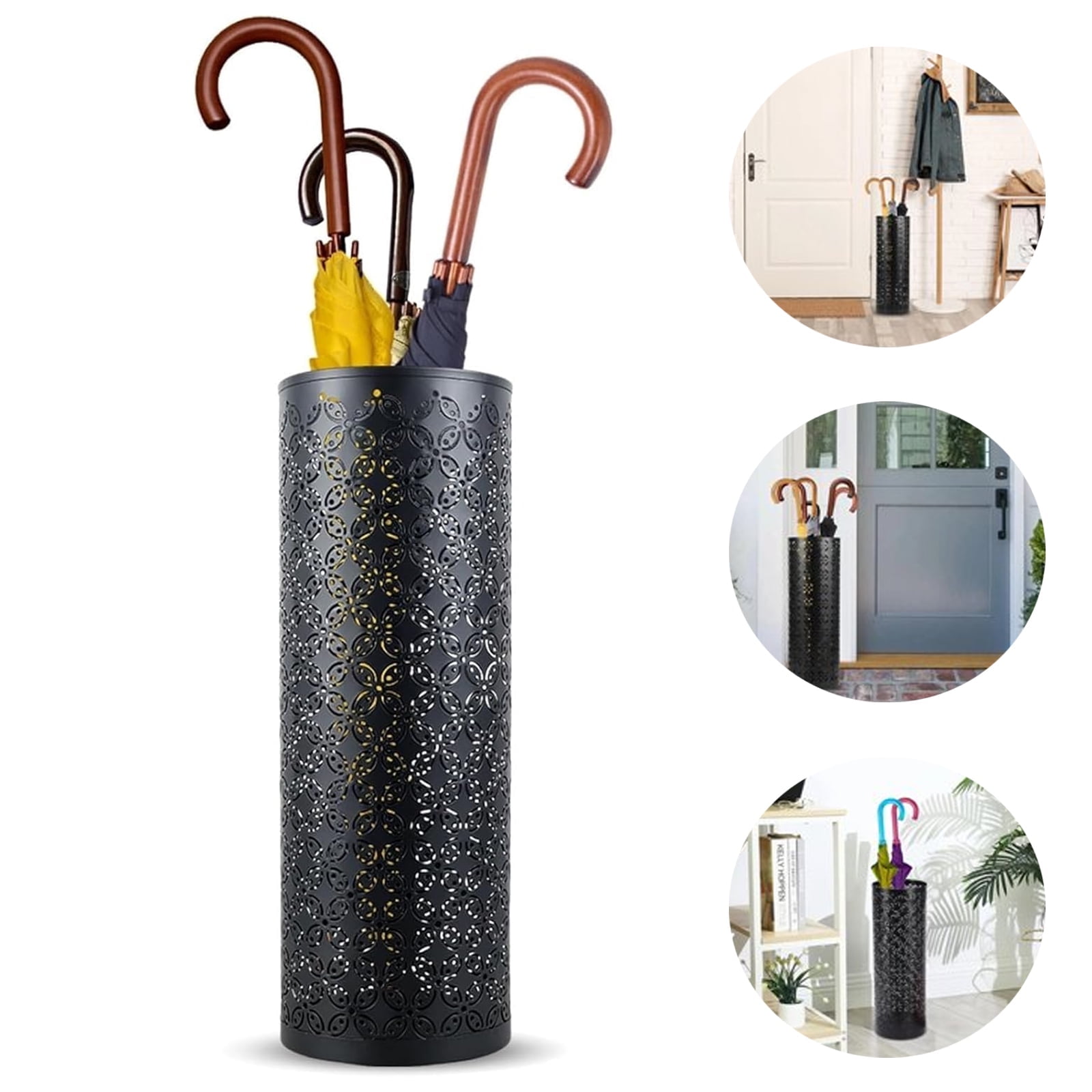 DICEEVIL Round Umbrella Stand Rack, Metal Umbrella Holder Freestanding ...