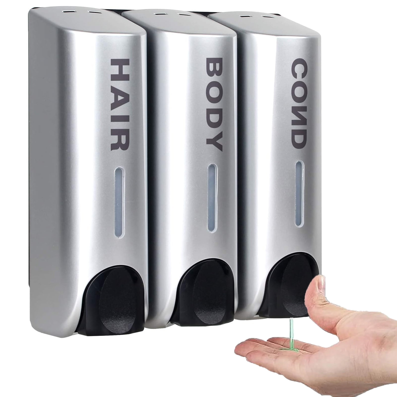 DICEEVIL Shower Soap Dispenser Wall Mounted, Shampoo Bottles Refillable with Pump No Drill ...