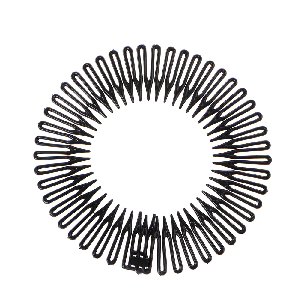 DICEWEN 5pc Rhinestones Elastic Hair Flexible Foldable Comb For Makeup ...
