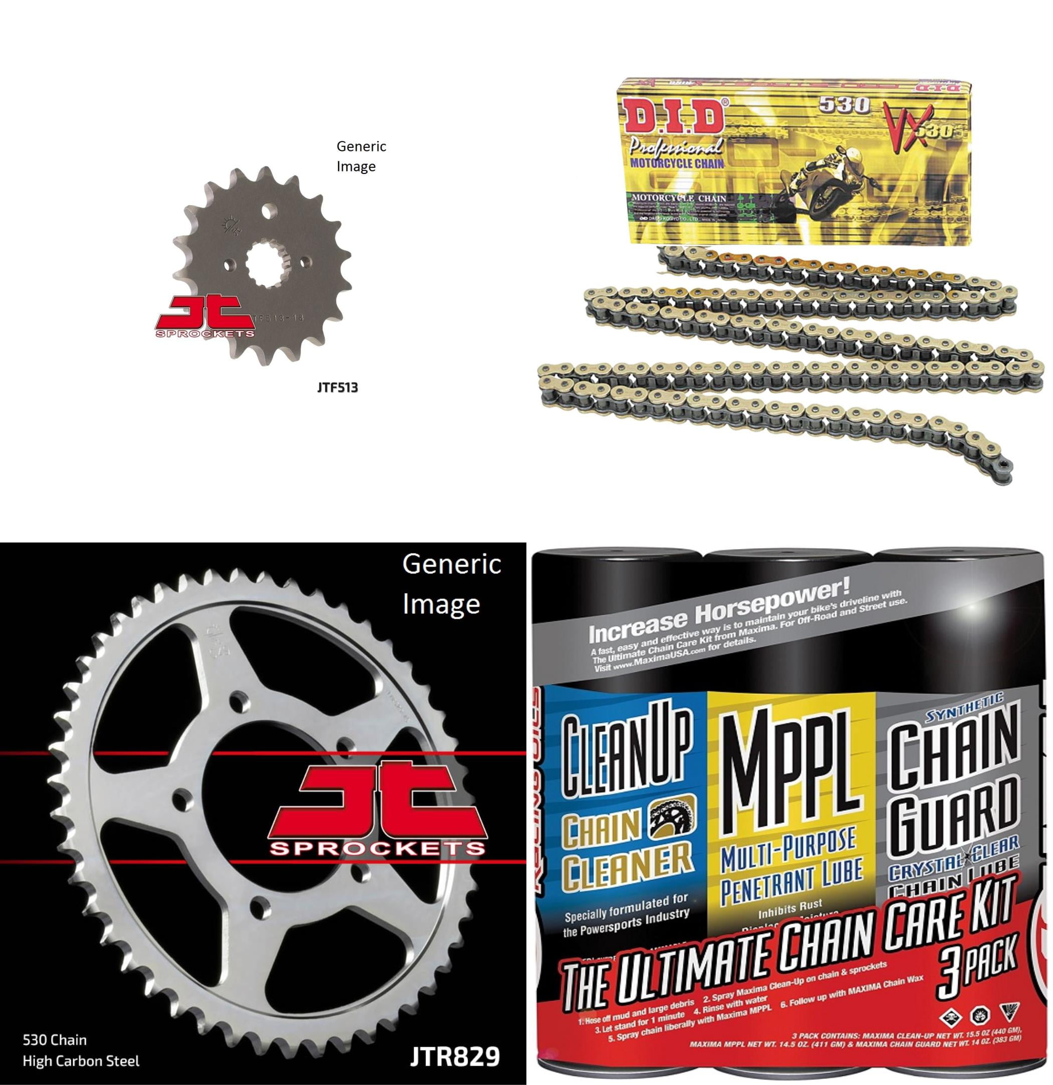 DID 530VX Pro-Street X-Ring Chain Natural with MAXIMA Wax, JT Front ...