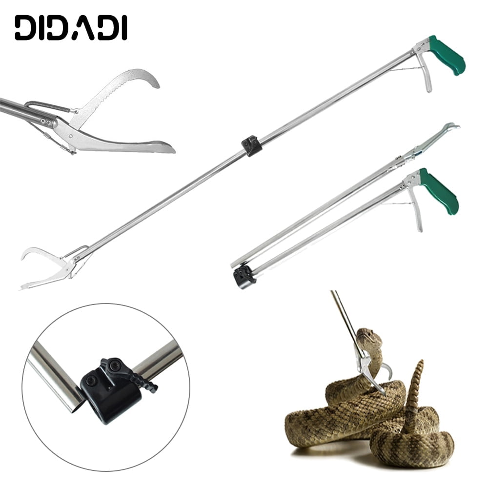 DIDADI 25“-47” Professional Collapsible Snake Tongs, Stainless Steel ...