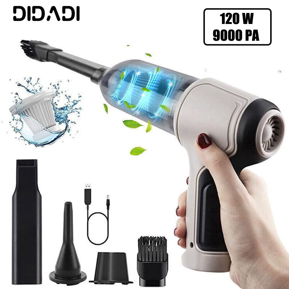 DIDADI 3-in-1 Inflate & Deflate Car Vacuum Cleaner with 120W Power, Mini Handheld Vacuum ...