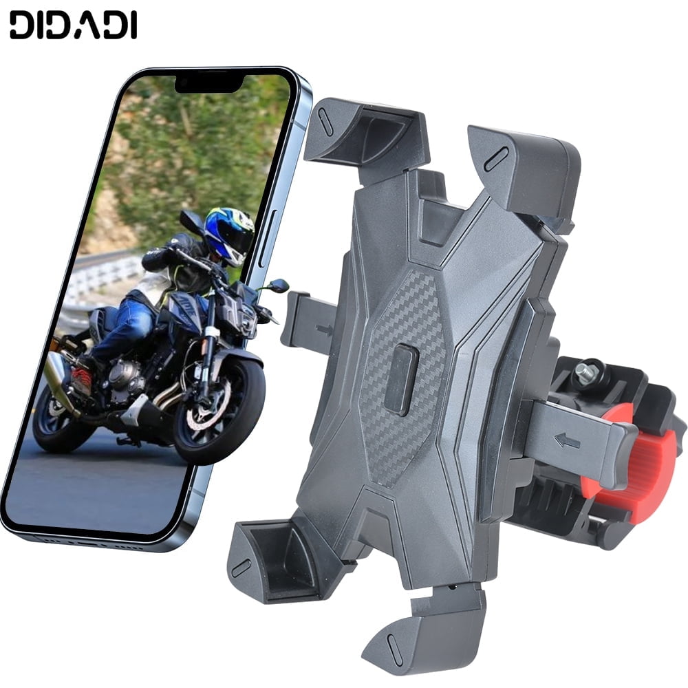DIDADI Black ABS Motorcycle Mount Anti-Shake Bike Phone Holder Accessory - Walmart.com