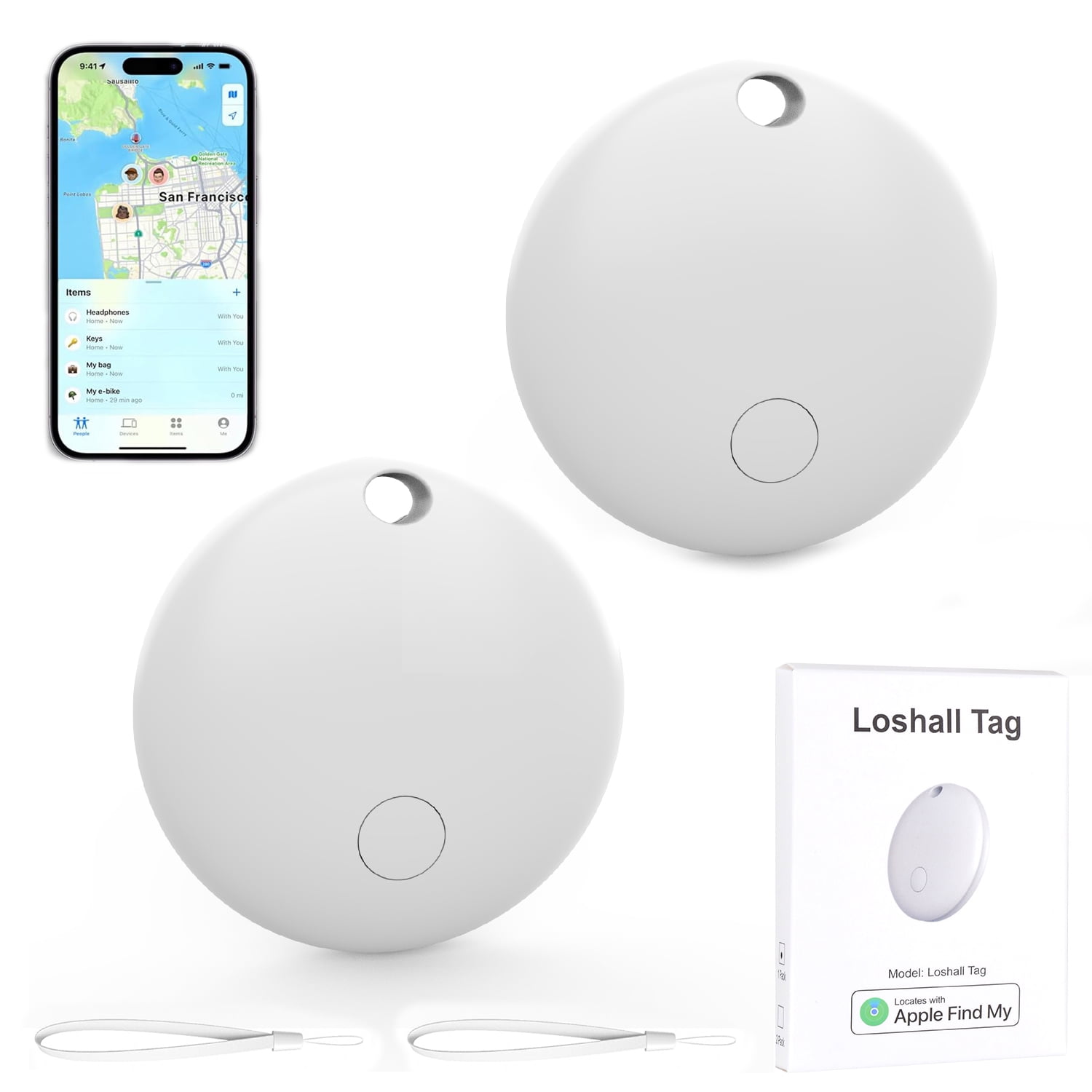 DIDADI Bluetooth Tracker Tag, Air Tracker Works with Apple Find My (iOS Only) 80dB Keys Finder ...