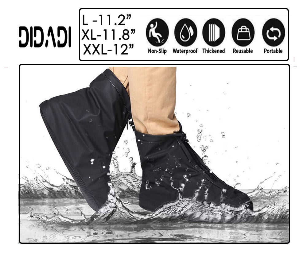 DIDADI Universal Shoes Cover with Zipper,Durable PVC Boot Covers ...