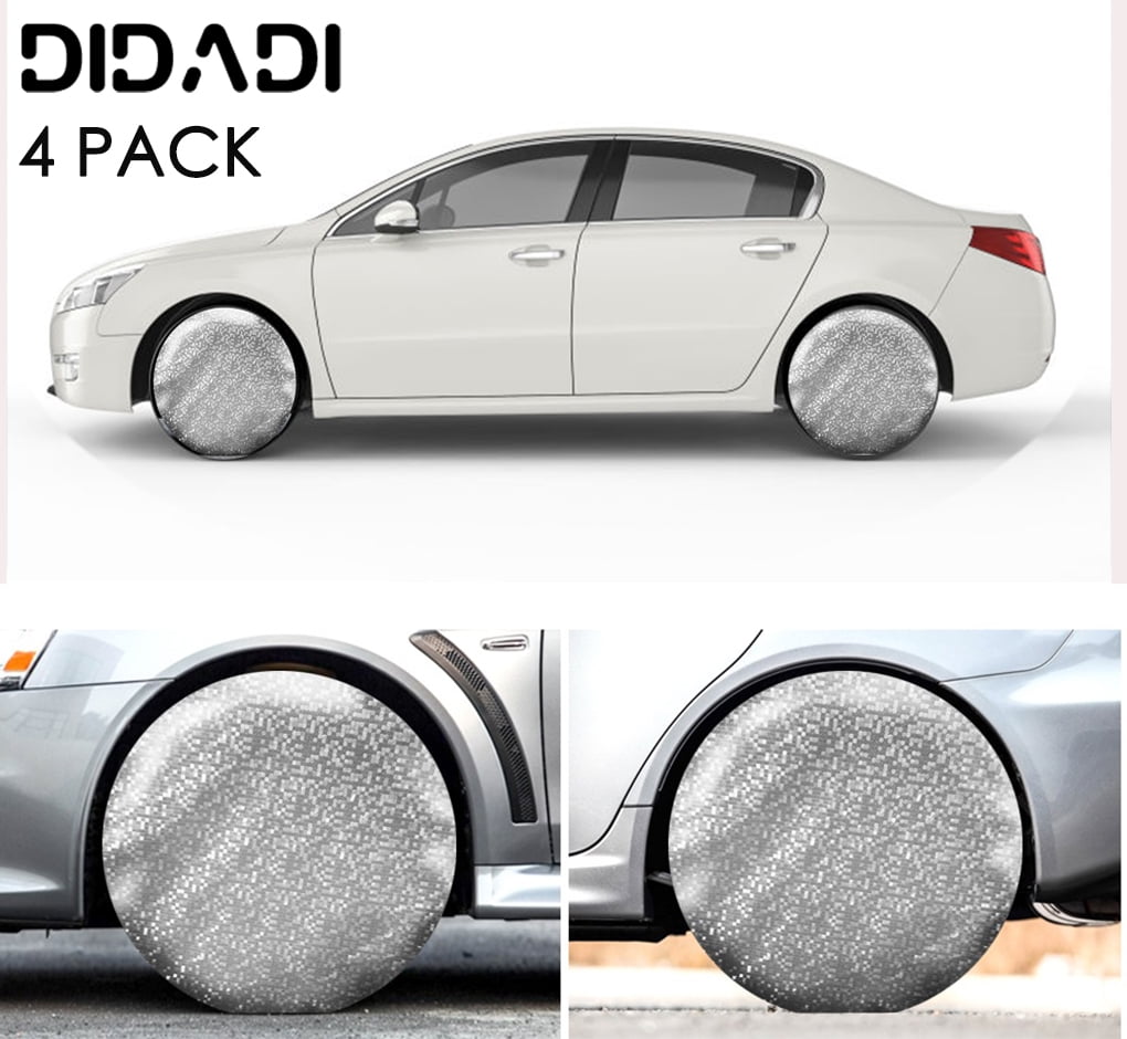 DIDADI Wheel Cover Set of 4,Waterproof Aluminum Film Tire Covers, Fits ...