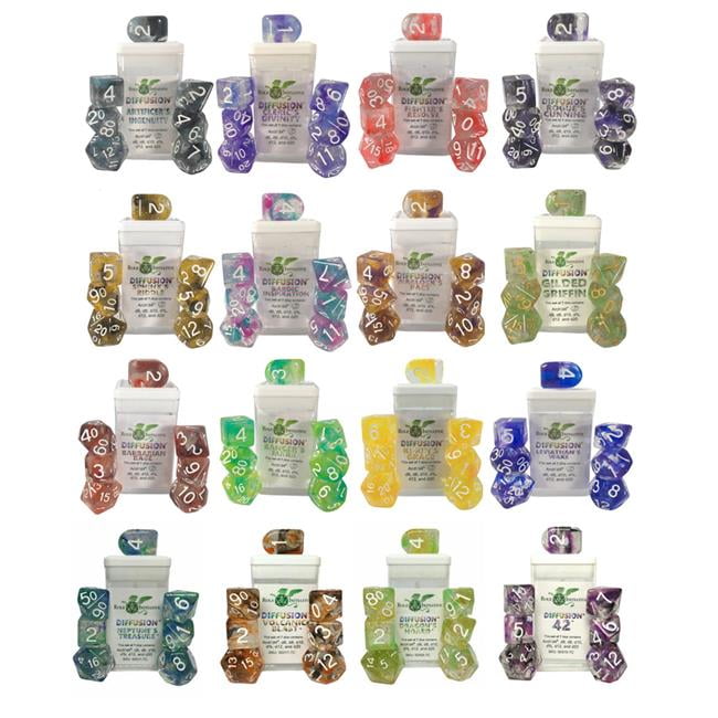 DIF 1 & 2-Color Dice Bundle 7-Set Dice Board Game in Assorted Color ...