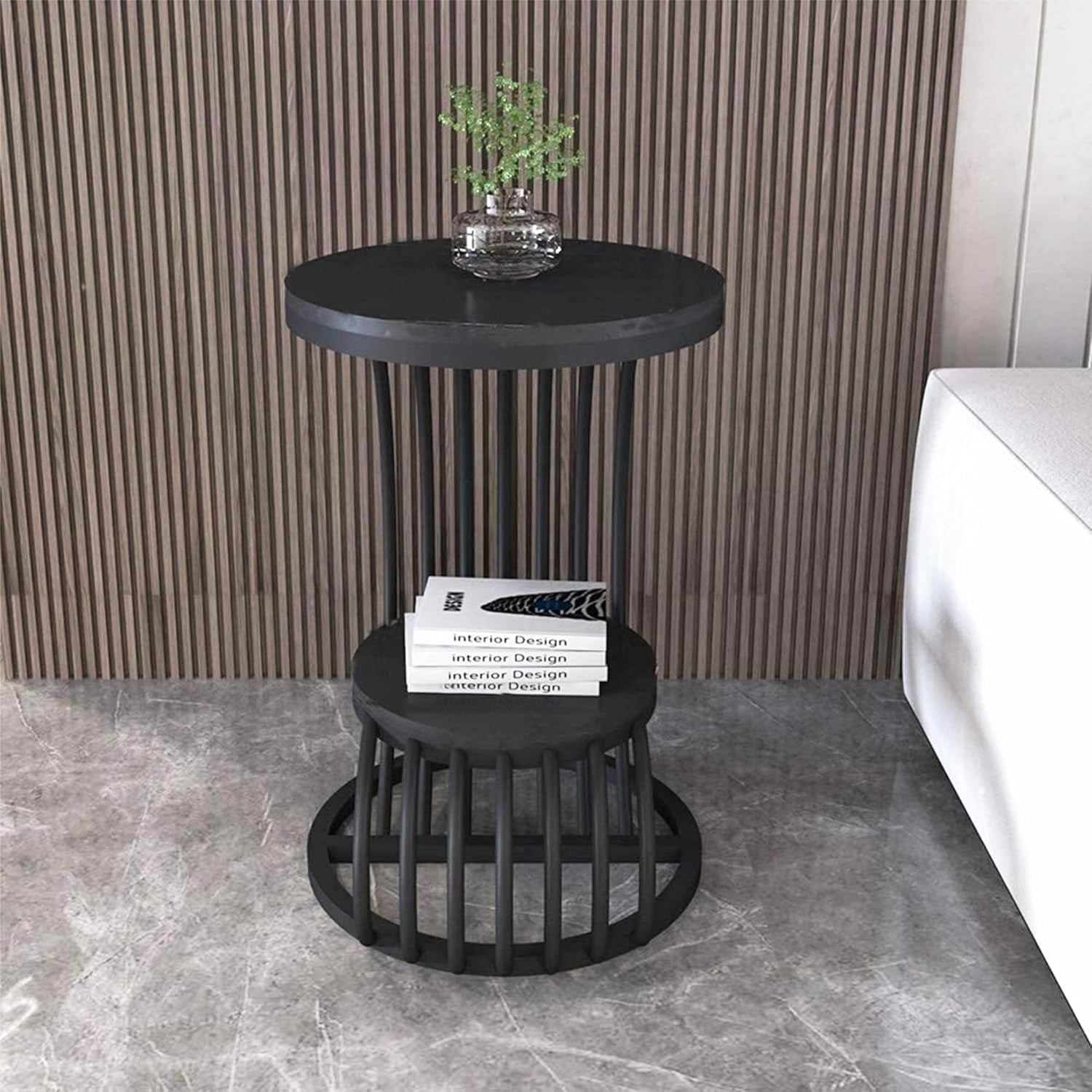 DIFFRENT ENTERPRISES Round Coffee Table Set of 2 Modern Engineered Wood Coffee Tables for Living ...