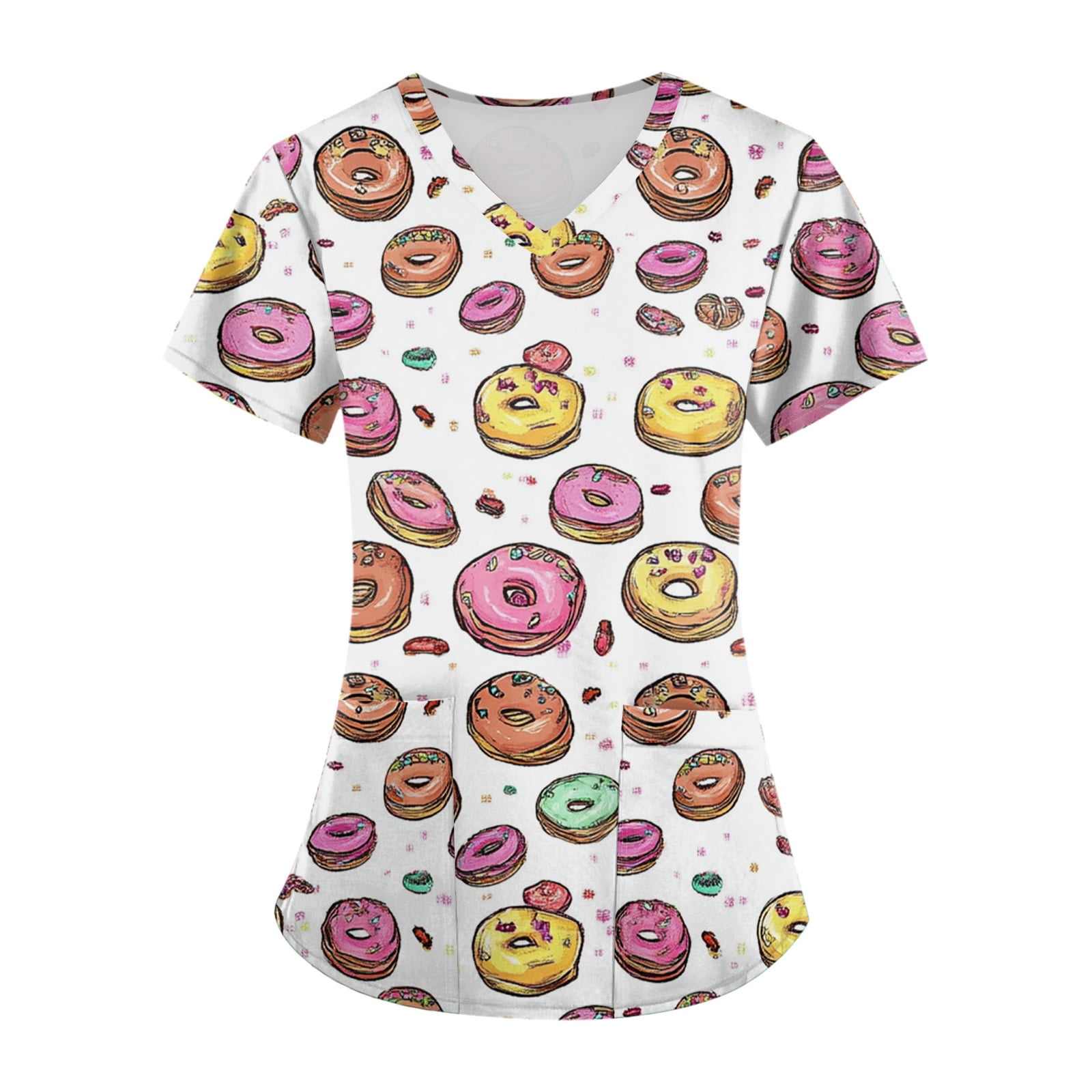 DIFUOUWE Cute Cartoon Scrubs for Women Set Cozy Fit Scrub Top & Pant ...