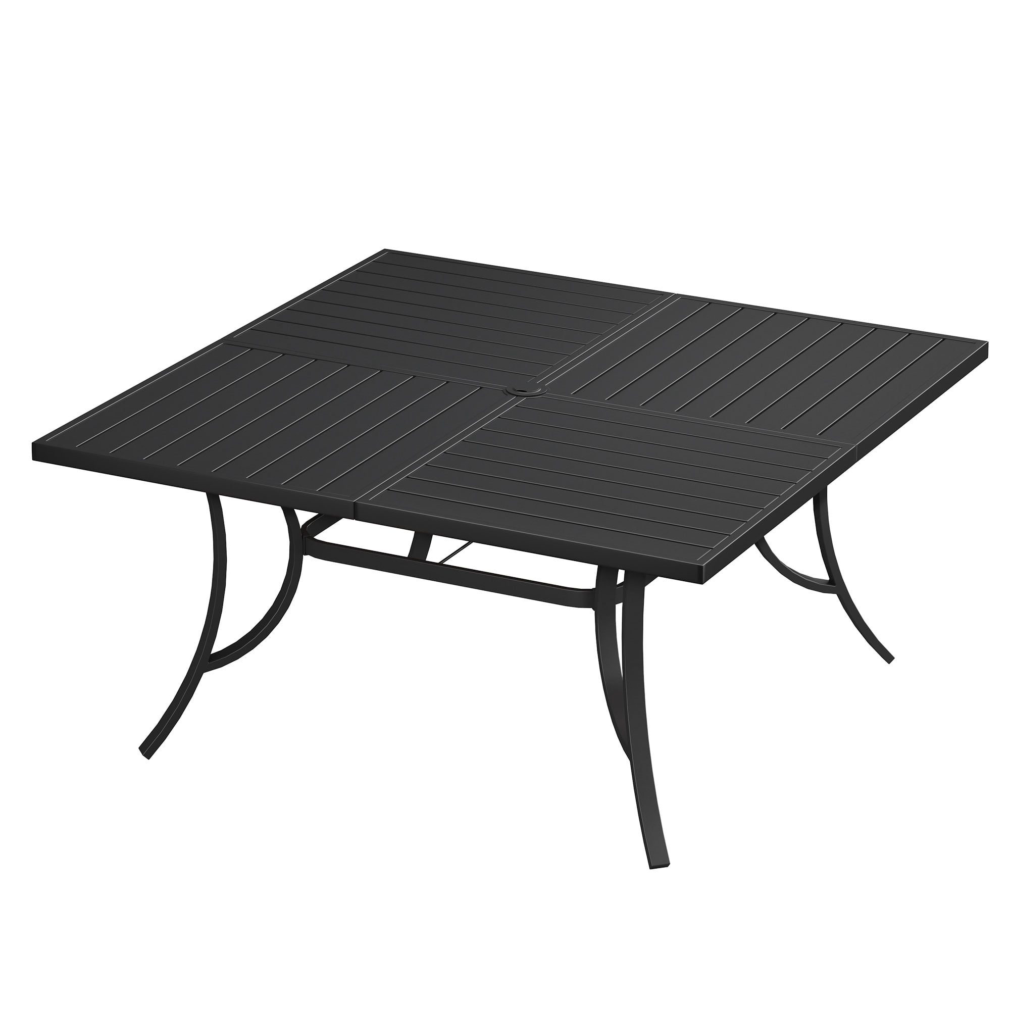 DIFY 59" Square Metal Patio Dining Table for 8, Outdoor Dining Table ...
