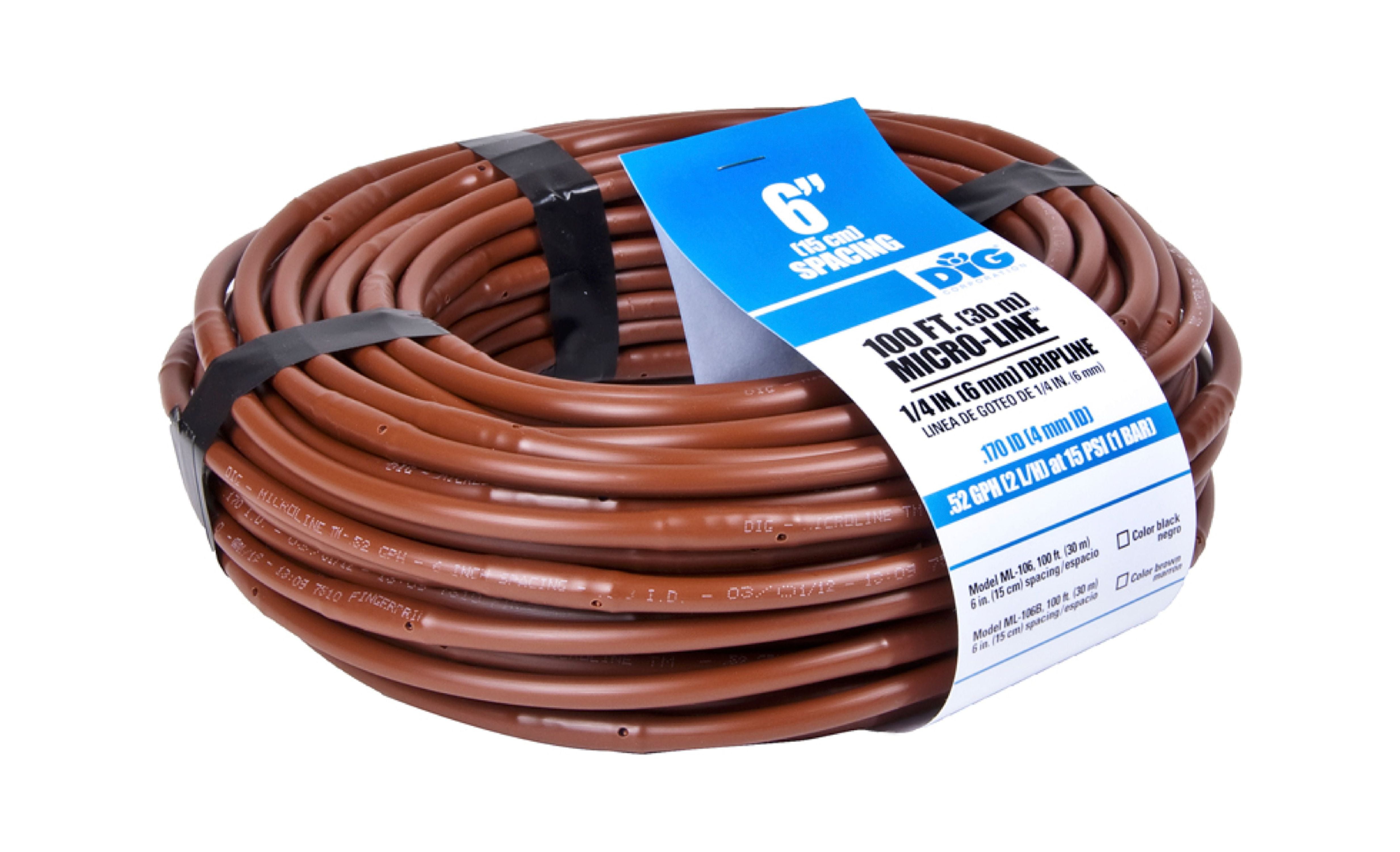 Maxx Action 1/4-Inch x 100-Feet Irrigation Dripline .52 GPH, 6-Inch ...