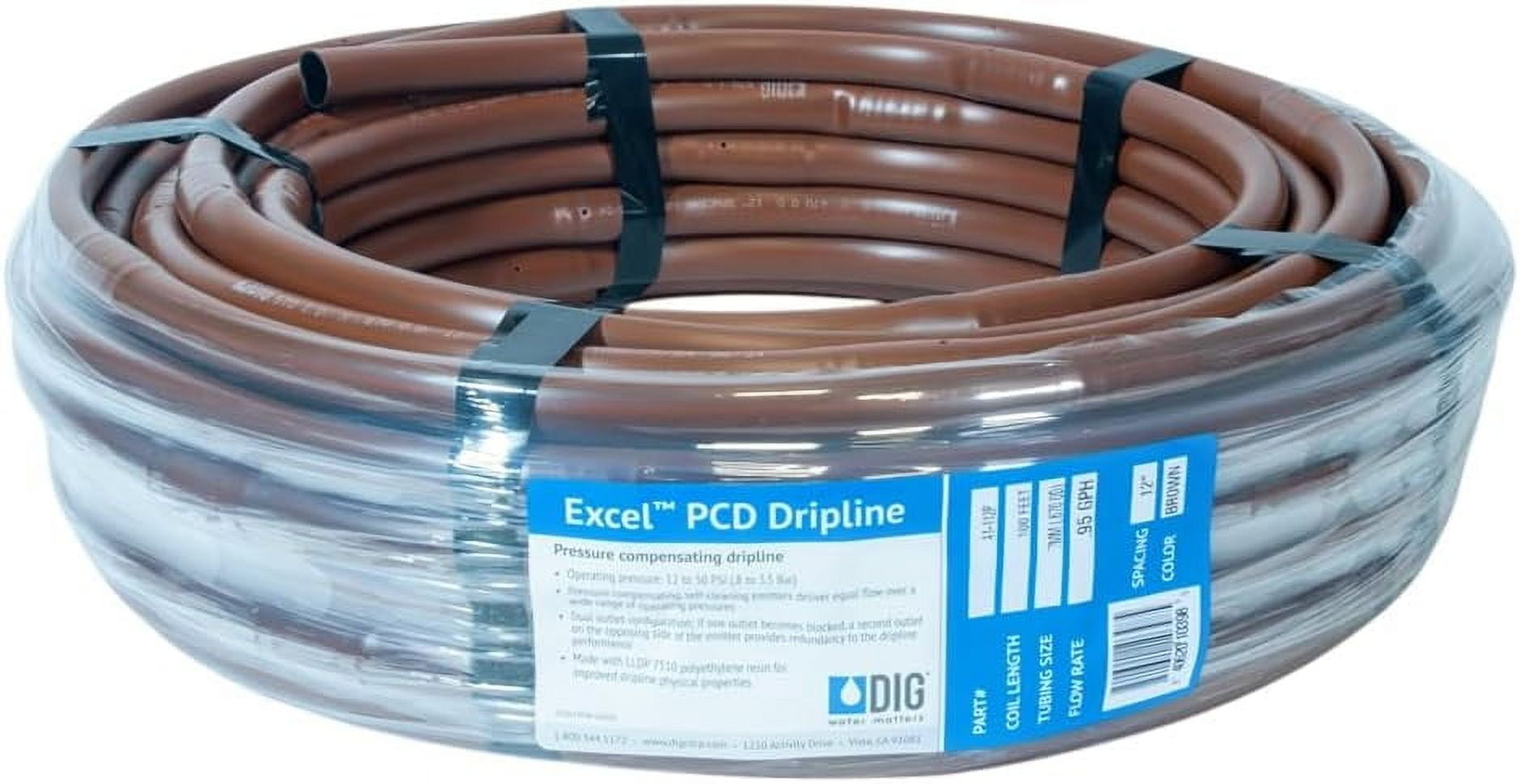 DIG A1-112P 17 MM EXCEL PCD Dripline with two outlets, 100 ft .95 GPH ...