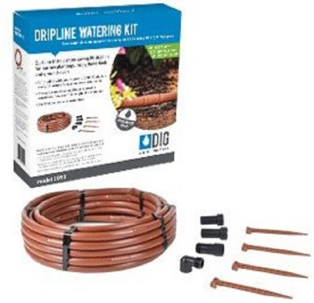 DIG GD50 Drip Irrigation Line Watering Kit with Riser Conversion 50ft ...