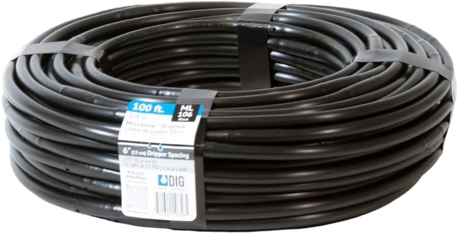 DIG ML-506, 500', ¼” MICROLINE Dripline - 6” Spacing, Color Black – UV ...