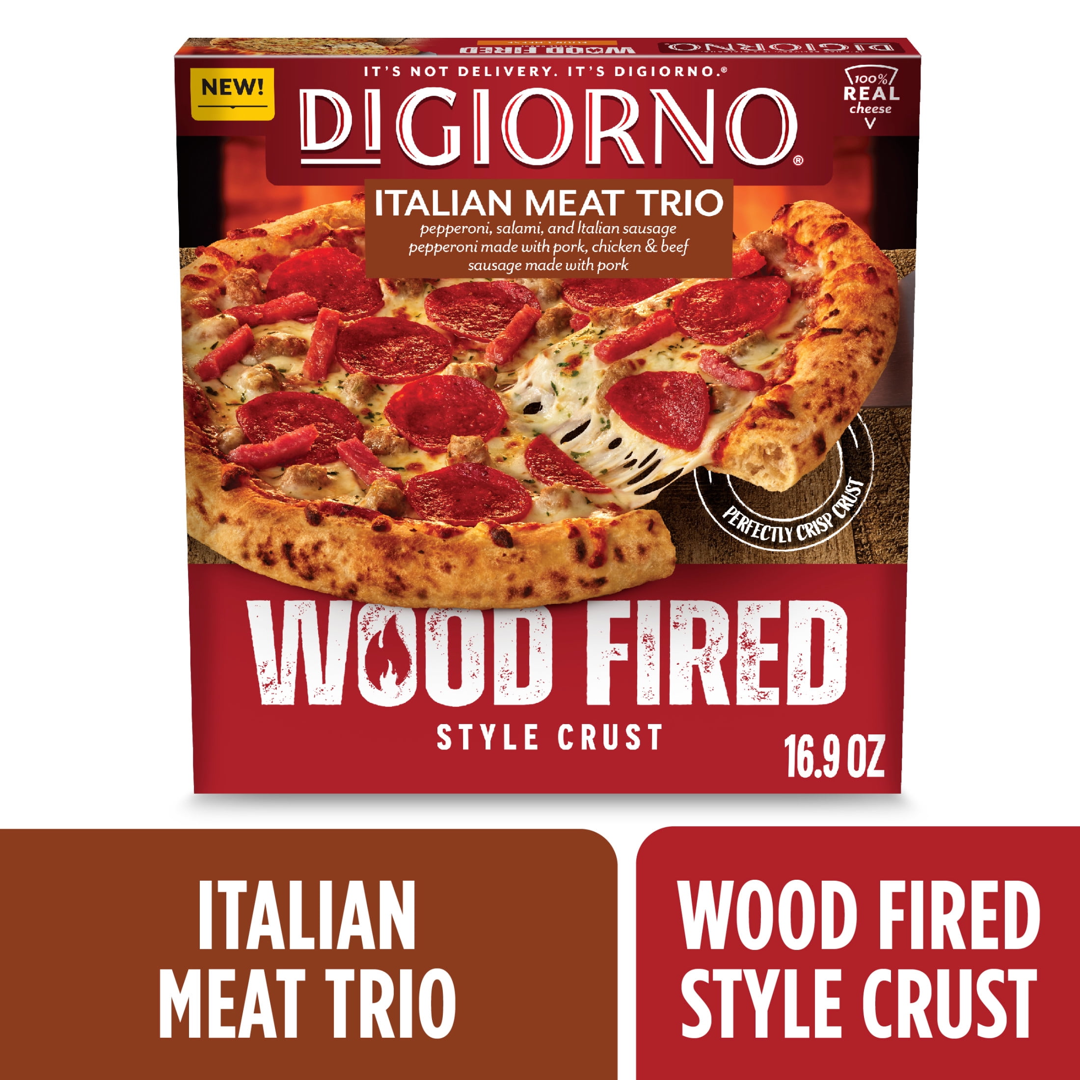 DiGiorno Frozen Pizza, Italian Meat Trio, Wood Fired Style Crust Pizza ...