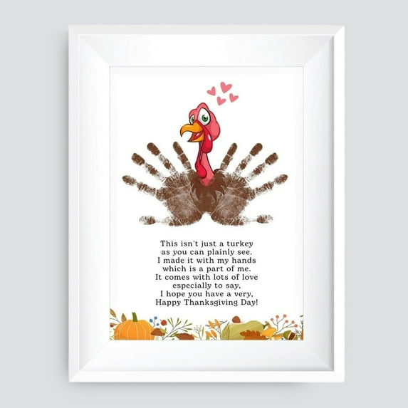 DIGITAL DOWNLOAD FILE Turkey Handprint Art with Poem, Thanksgiving ...