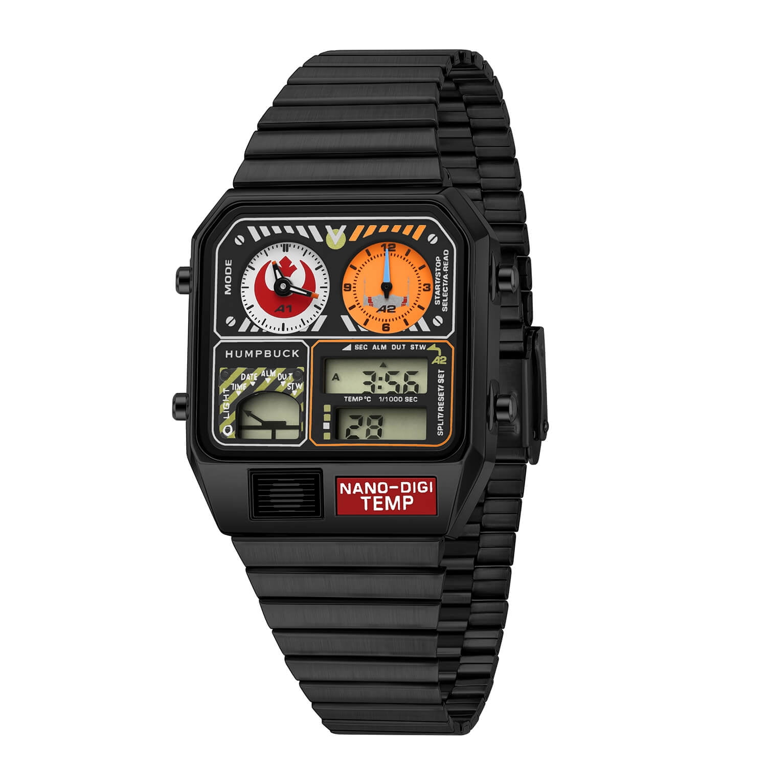 DIGITEMP LED Digital Men's Watch with Classic Look and Temperature ...