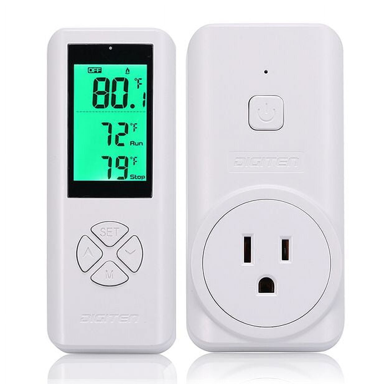 DIGITEN WTC100 Wireless Indoor & Outdoor Thermostat Outlet, Digital ...