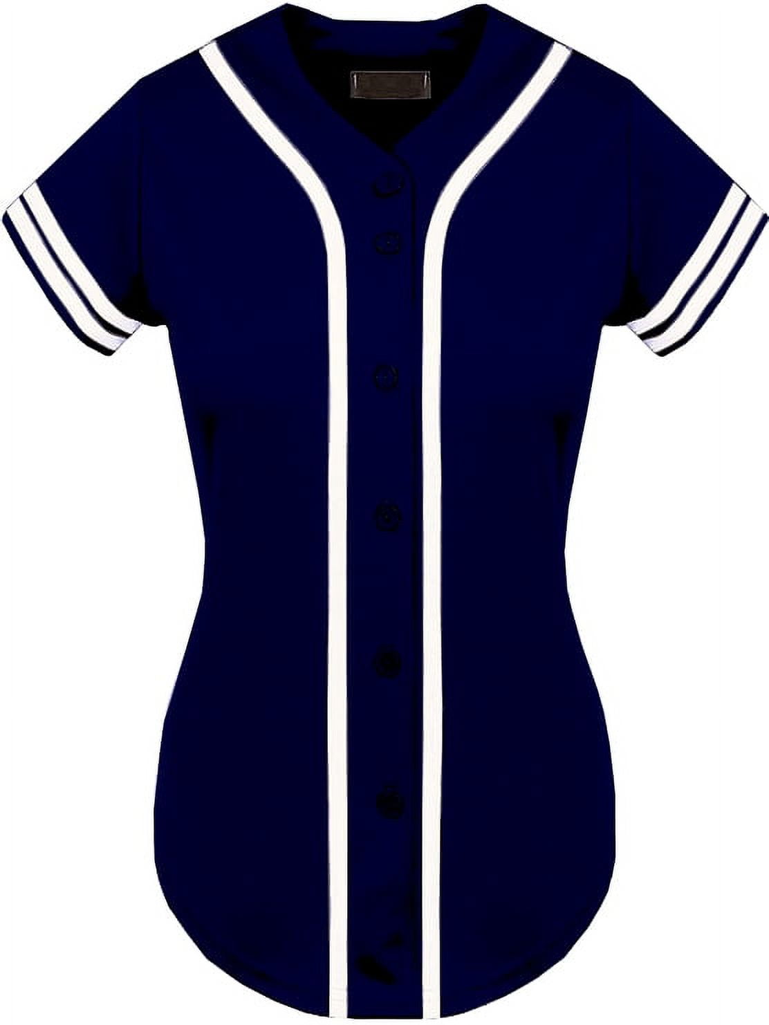 DIGITMON Women's Baseball Softball Jersey Button Down Two-Stripe Sleeve ...