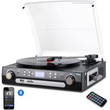 DigitNow Bluetooth LP Multi Record Player with AM/FM Radio System ...