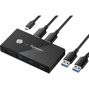 Plugable USB 2.0 Switch for One-Button USB Device Port Sharing Between ...