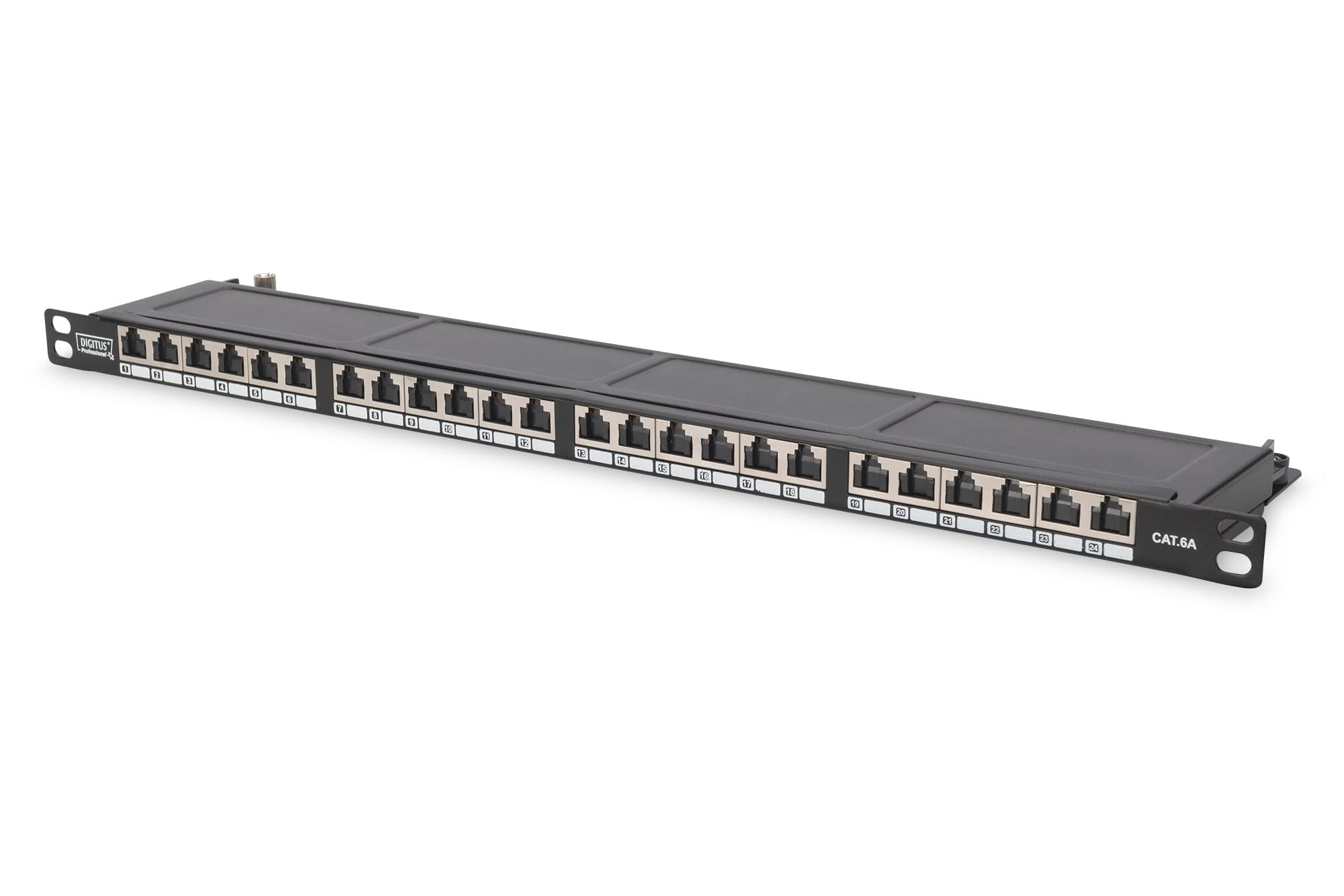 DIGITUS Assmann patch panel, shielded black Black 24-Port CAT 6 ...