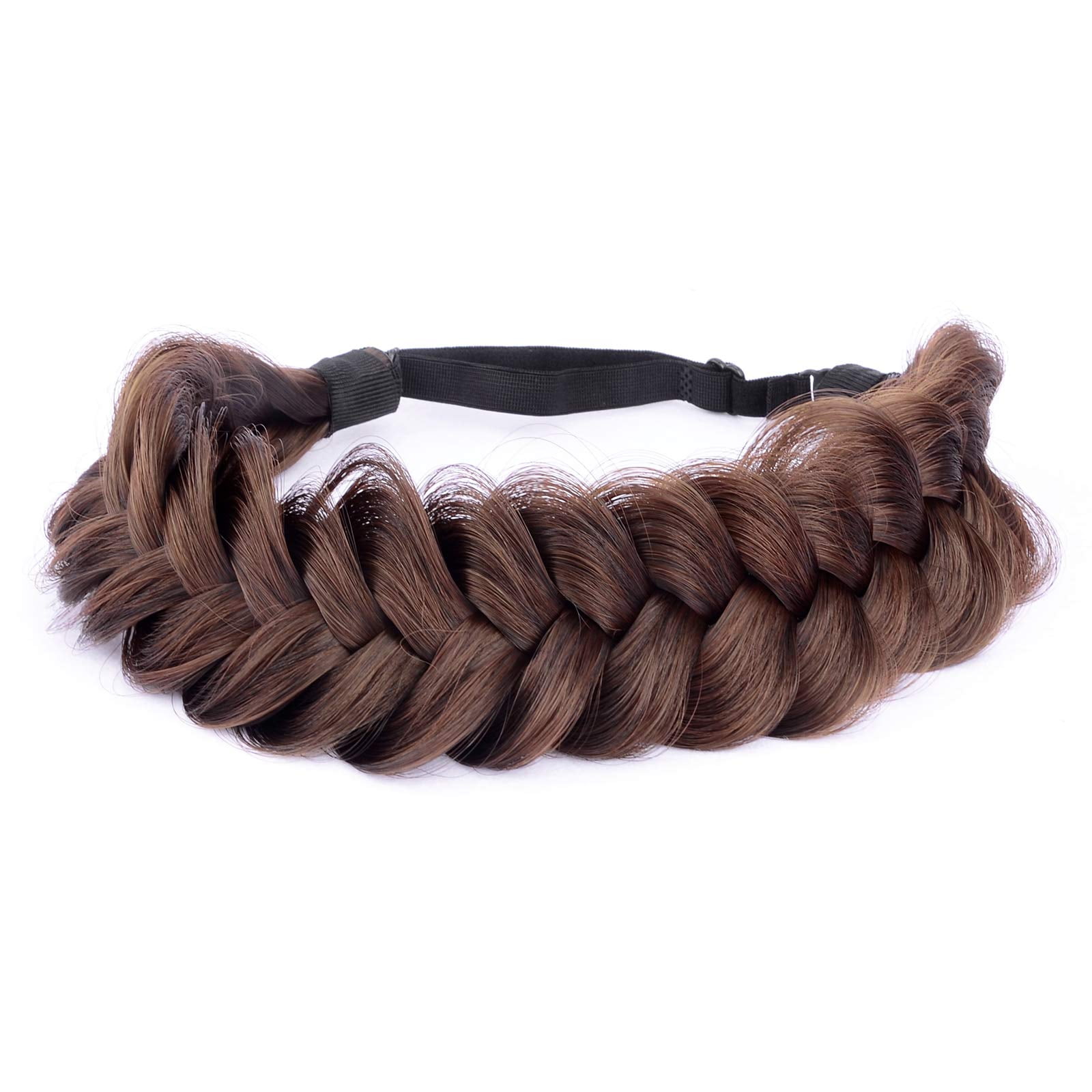 DIGUAN Messy Wide 2 Strands Synthetic Hair Braided Headband Classic ...